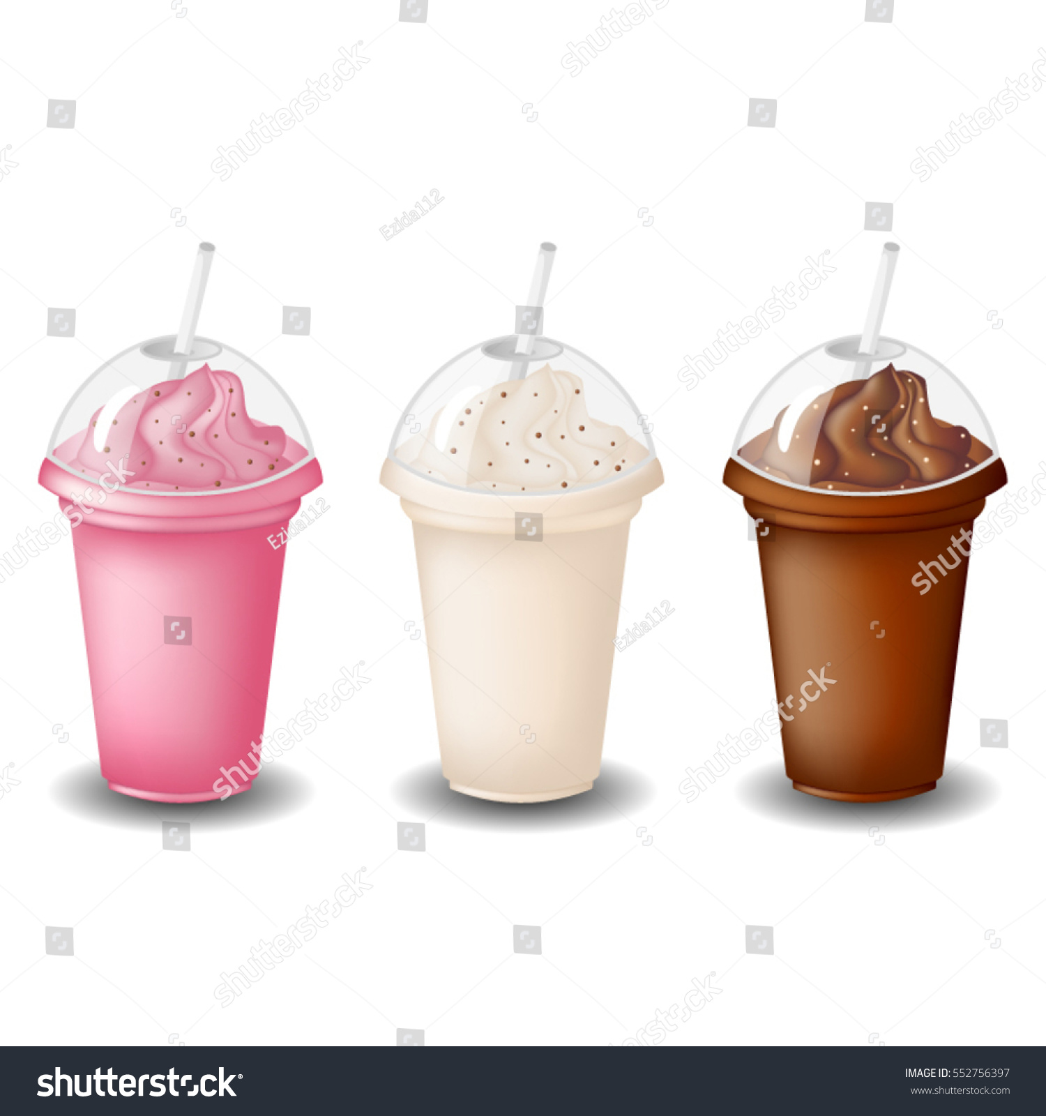Milk Shake On White Background Stock Vector (Royalty Free) 552756397