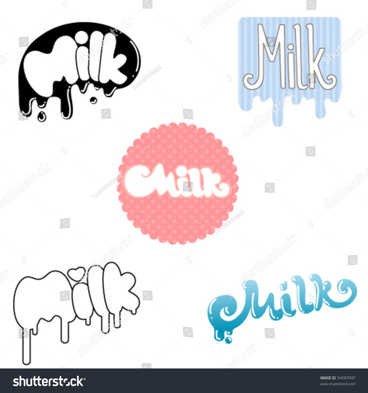 Milk Signs Stock Vector (Royalty Free) 54587047