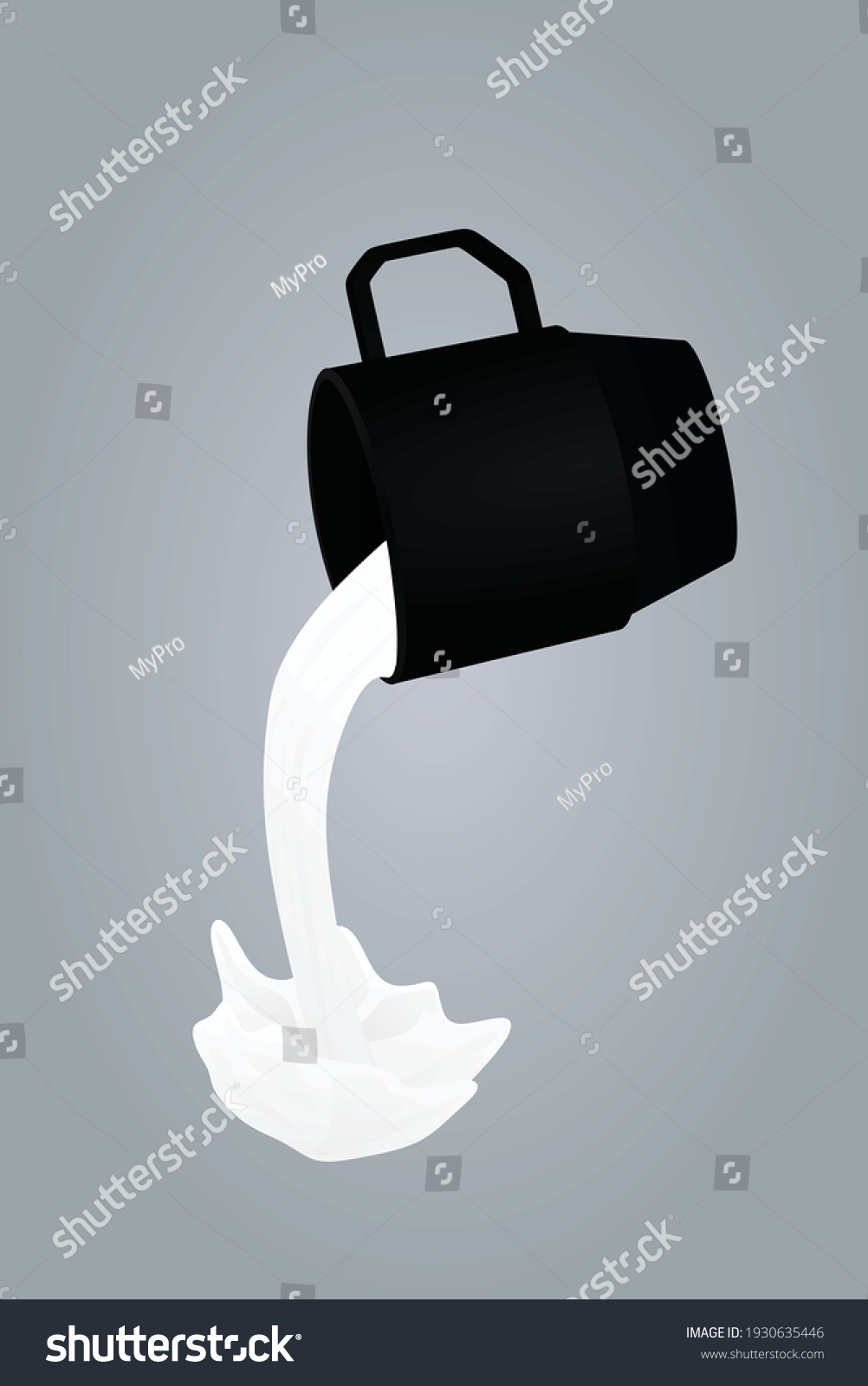 Milk Spilled Mug Vector Stock Vector (Royalty Free) 1930635446 ...