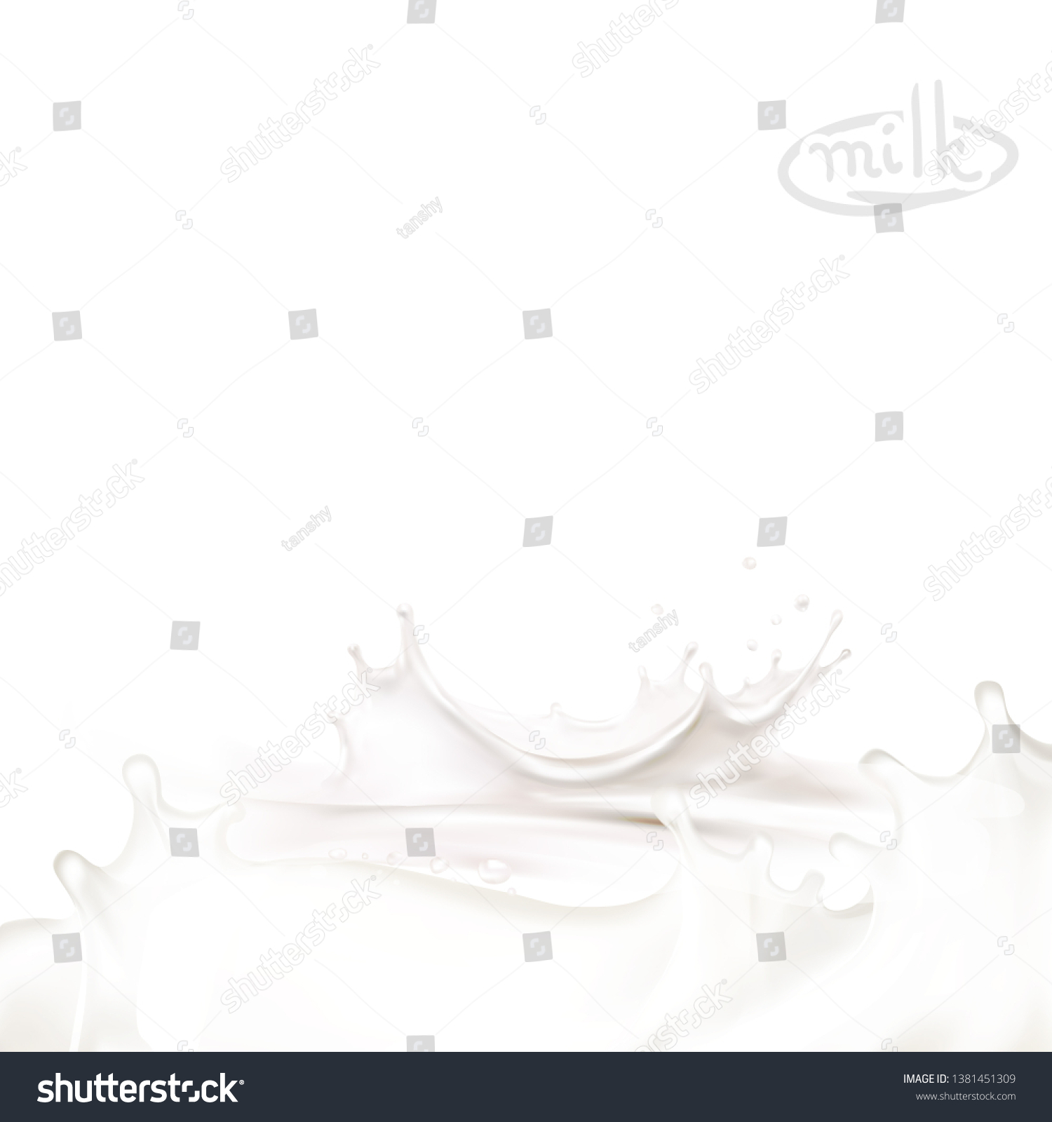 Milk Splash Drops Vector Realistic Illustration Stock Vector (Royalty ...