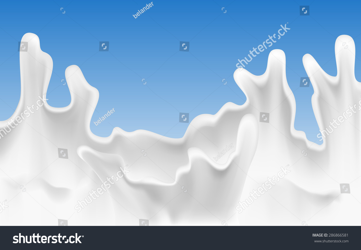Milk Splash On Blue Background Vector Stock Vector (Royalty Free) 286866581