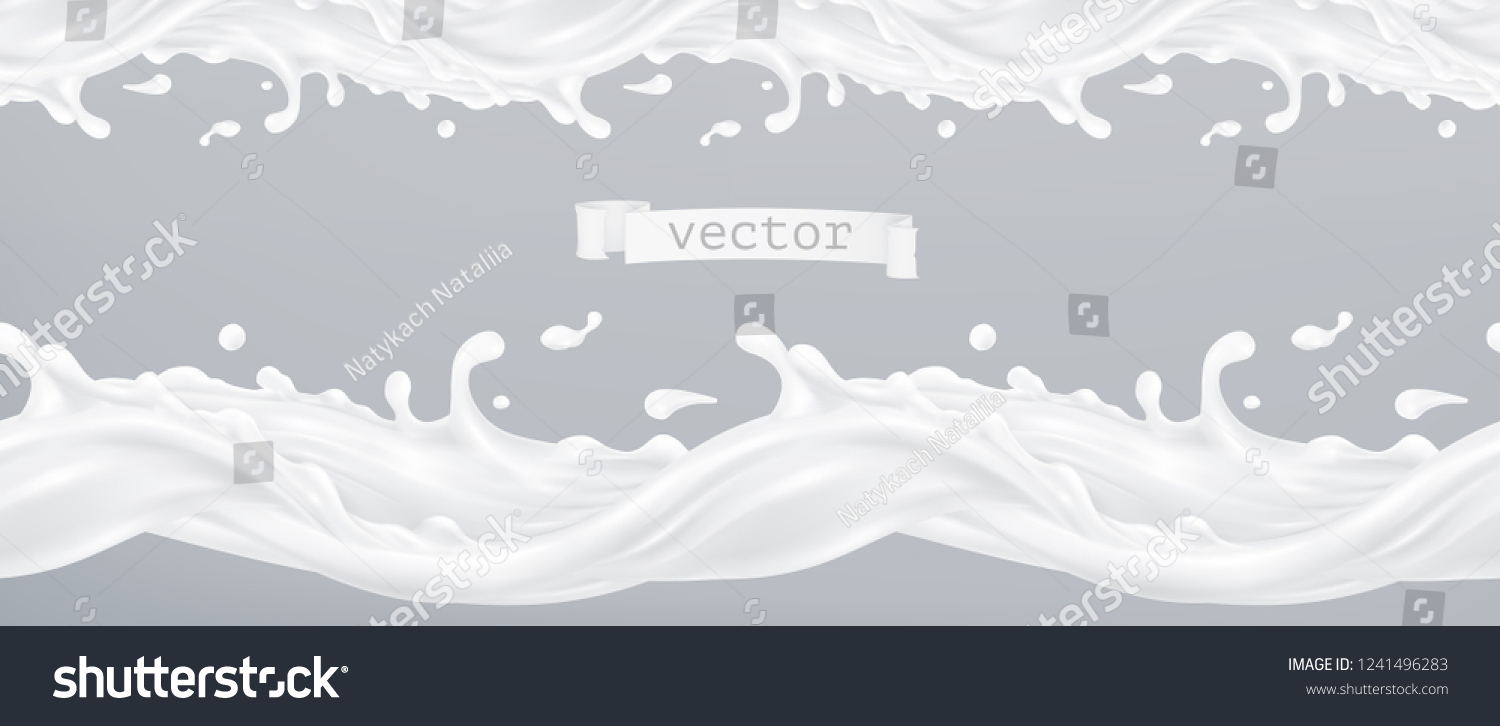Milk Splash Seamless Vector Pattern 3d Stock Vector (Royalty Free ...