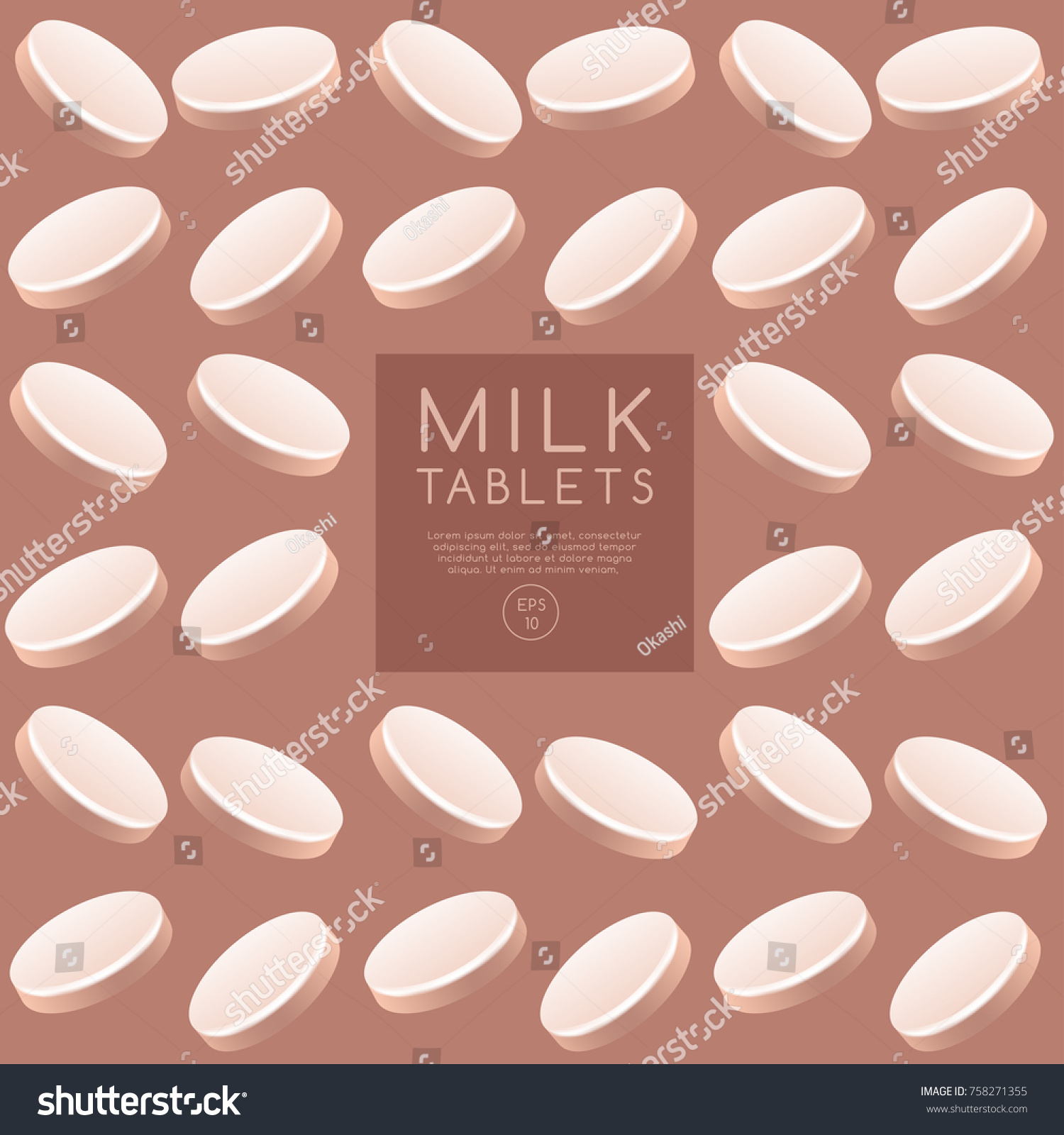 Milk Tablets Vector Illustration Stock Vector (Royalty Free) 758271355
