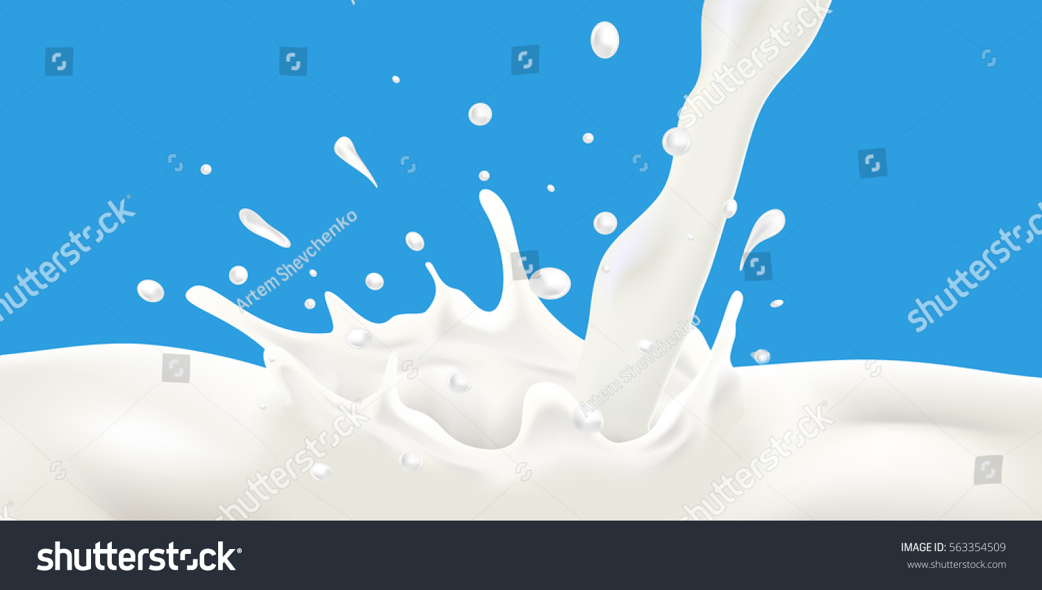 Milk Wave Splash Vector Illustration Stock Vector 563354509 - Shutterstock