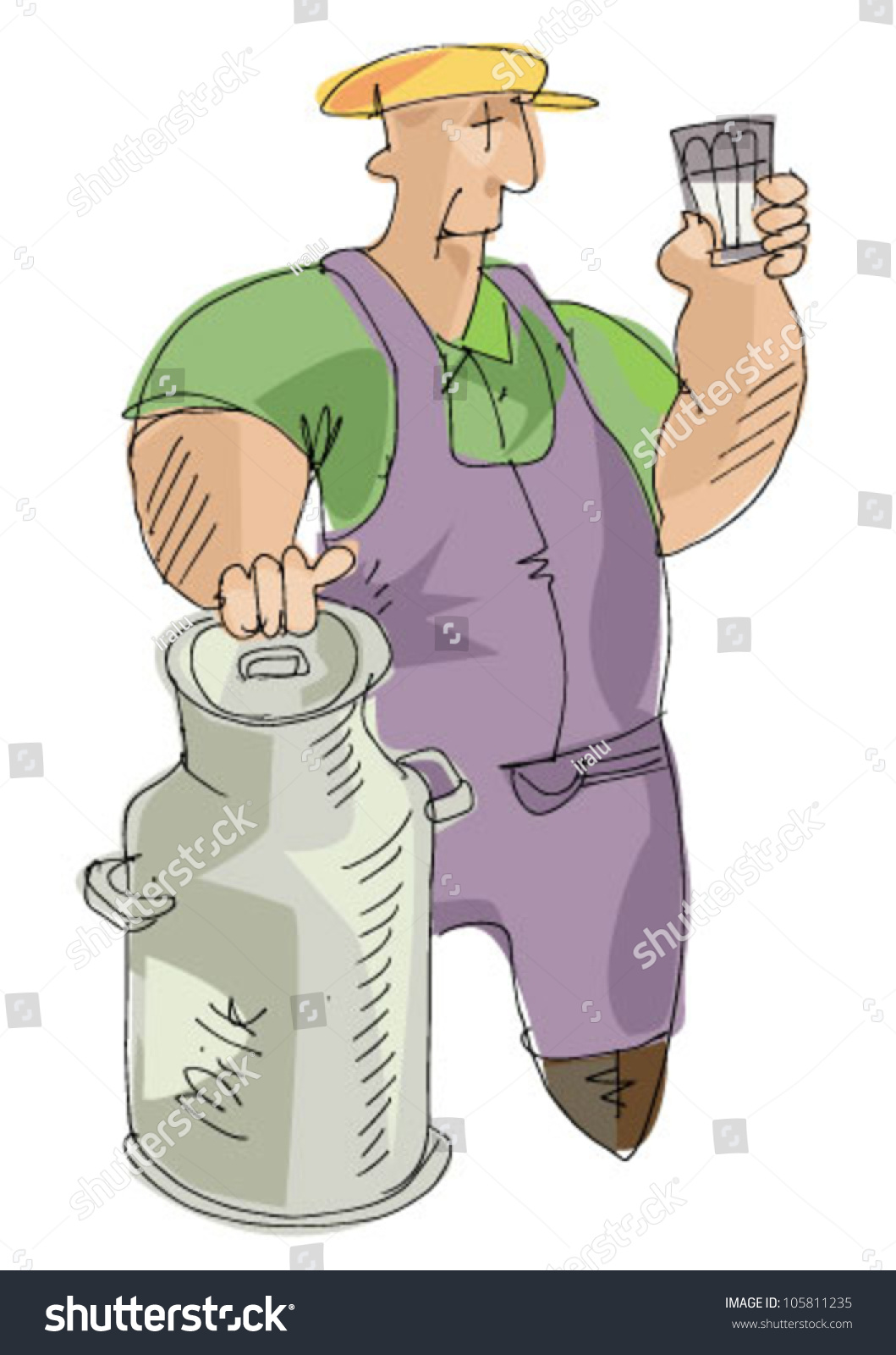 Milkman - Cartoon Stock Vector Illustration 105811235 : Shutterstock