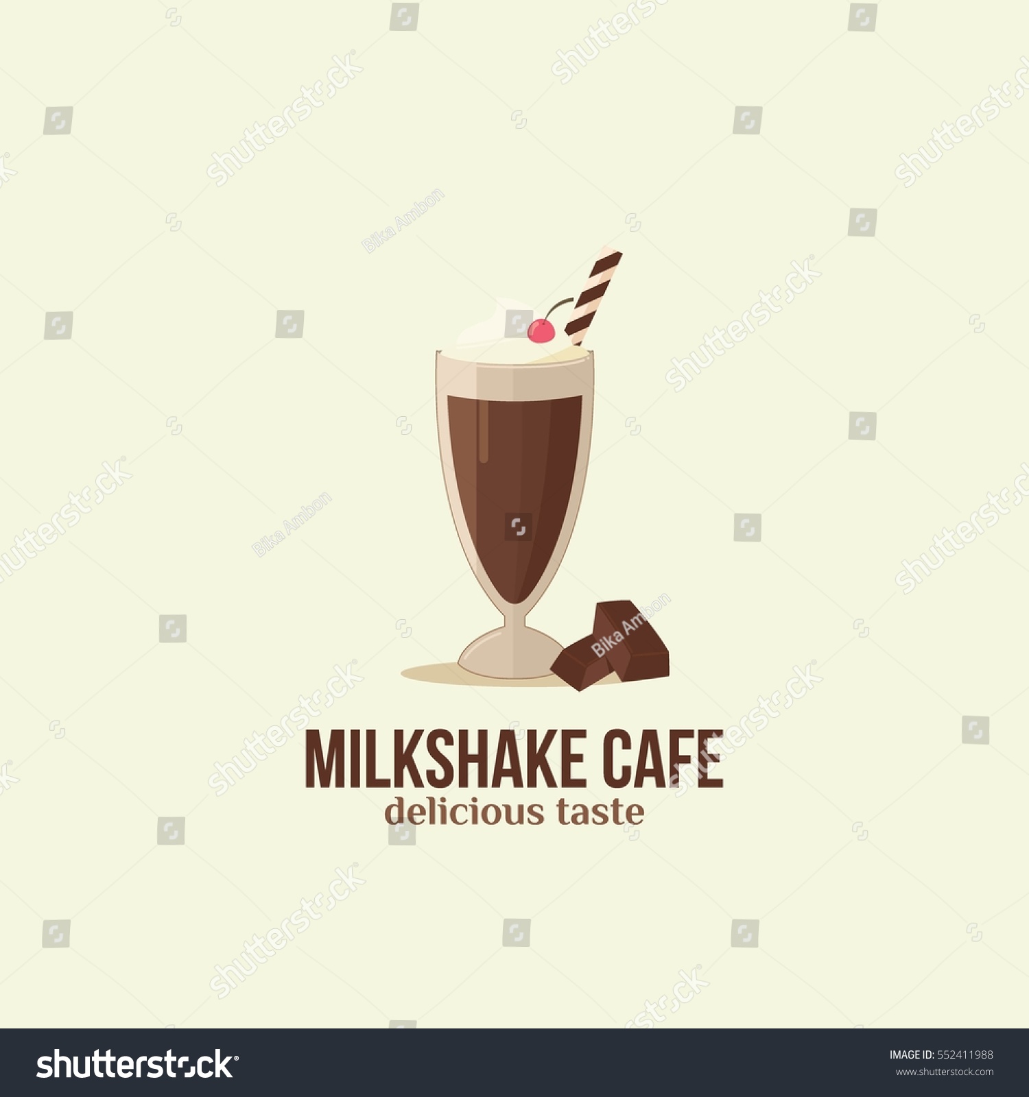 Milkshake Cafe Logo Design Template Vector Stock Vector (Royalty Free ...