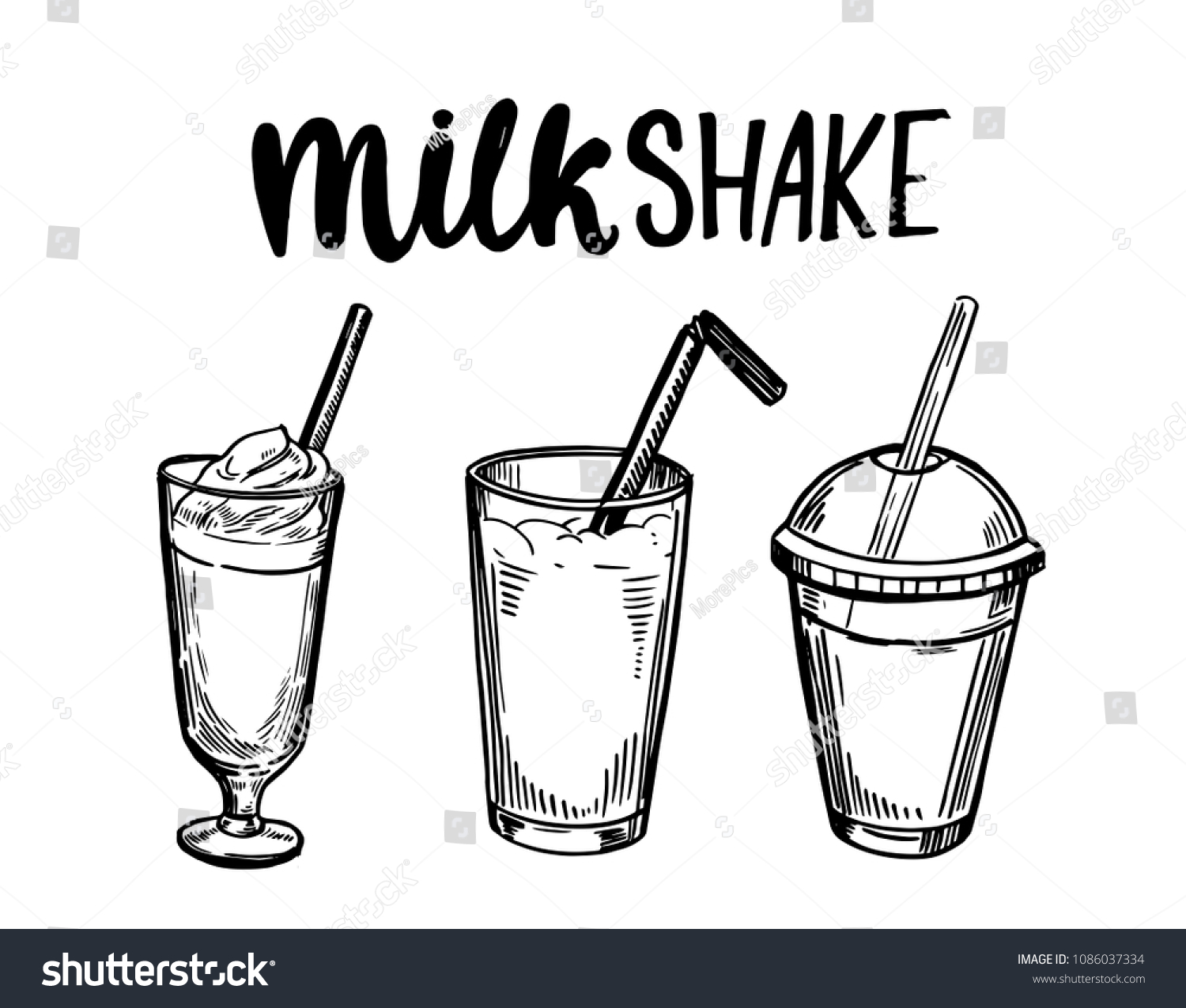 Milkshake Hand Drawn Sketch Converted Vector Stock Vector (Royalty Free ...