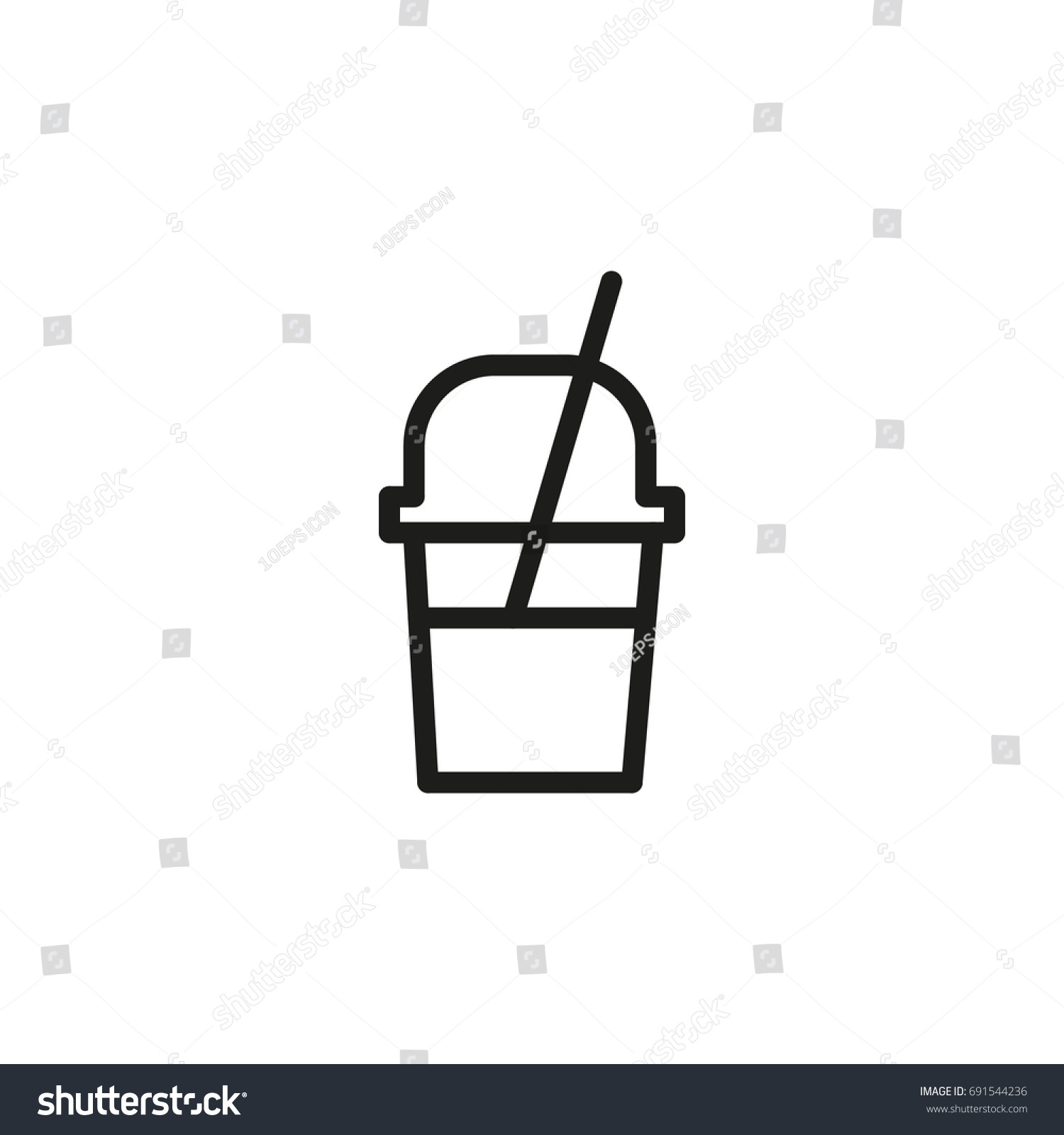 Milkshake Outline Iconvector Illustrationeps10 Stock Vector (Royalty ...