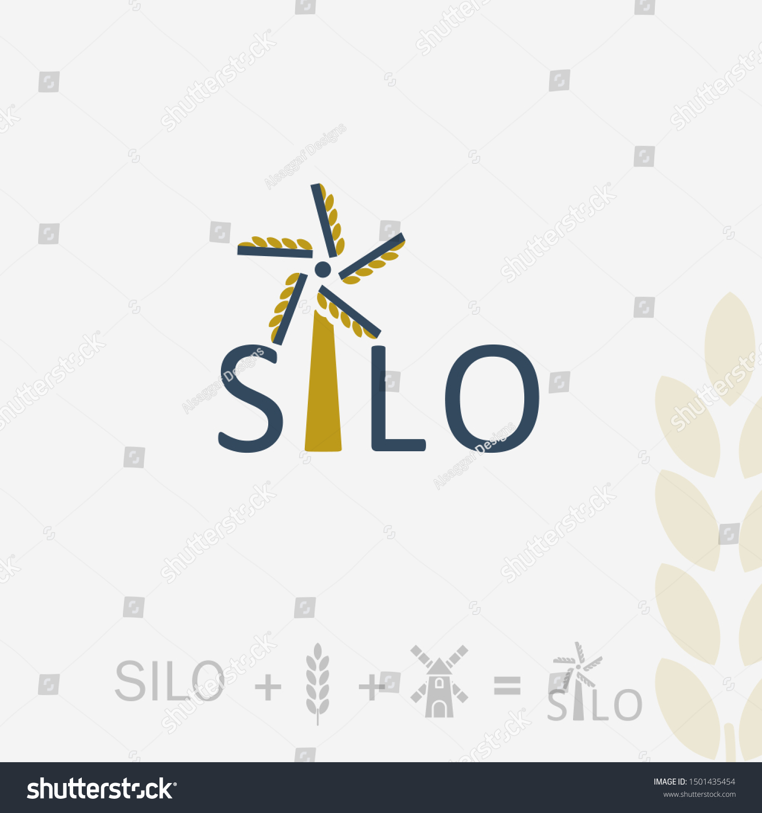 Mill Silos Simple Flat Logo Design Stock Vector (Royalty Free ...