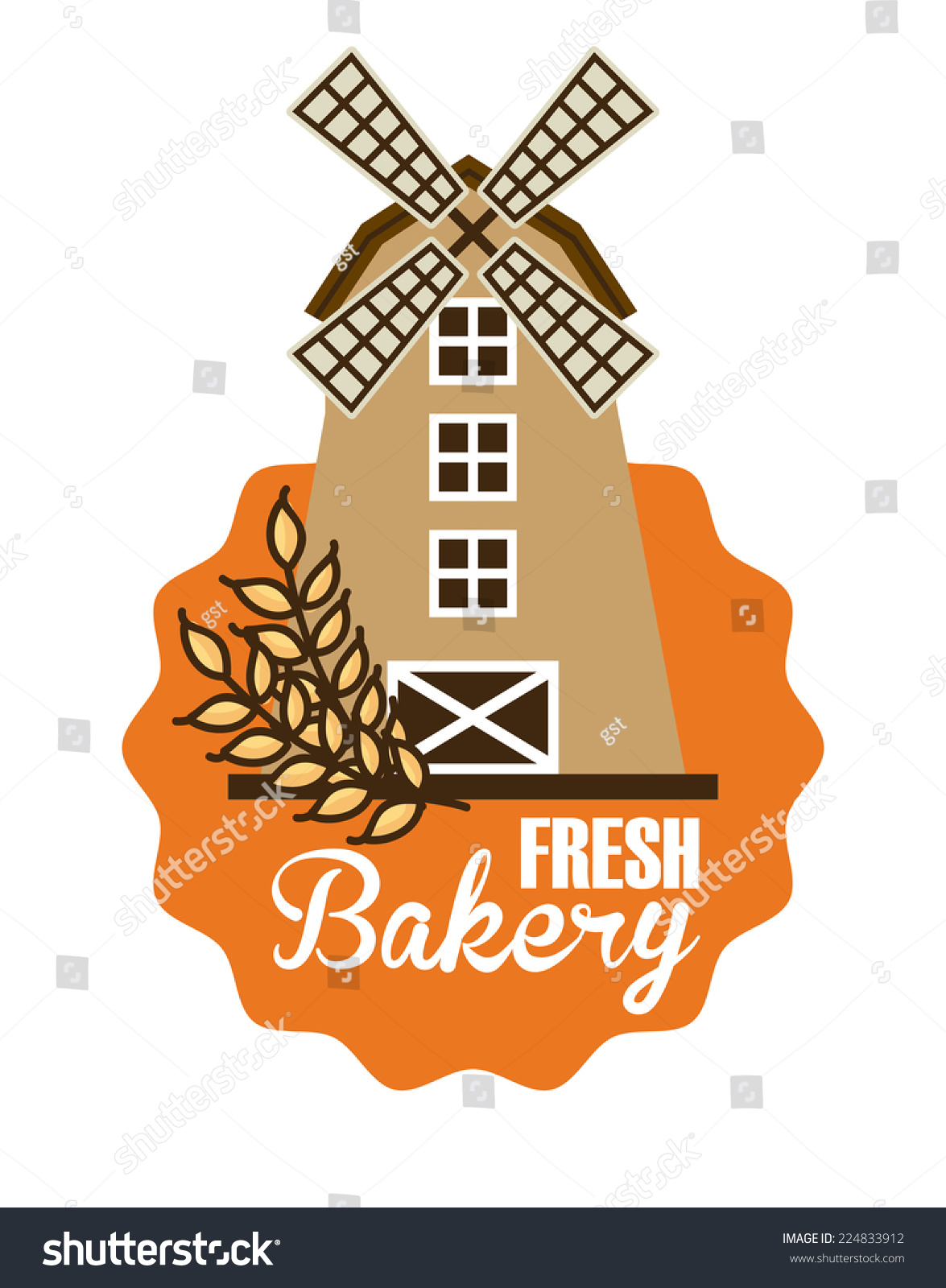 Mill Bakery Graphic Design Vector Illustration Stock Vector (Royalty ...