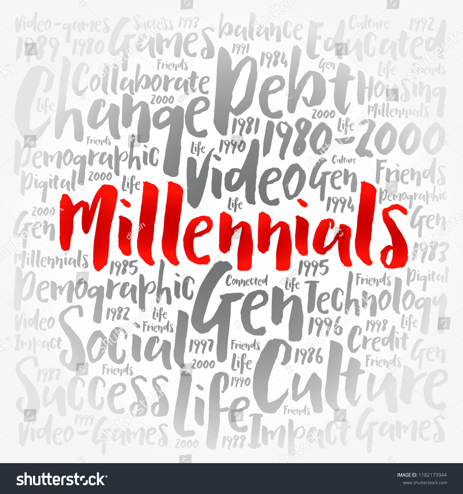 Millennials Word Cloud Social Concept Collage Stock Vector (Royalty ...