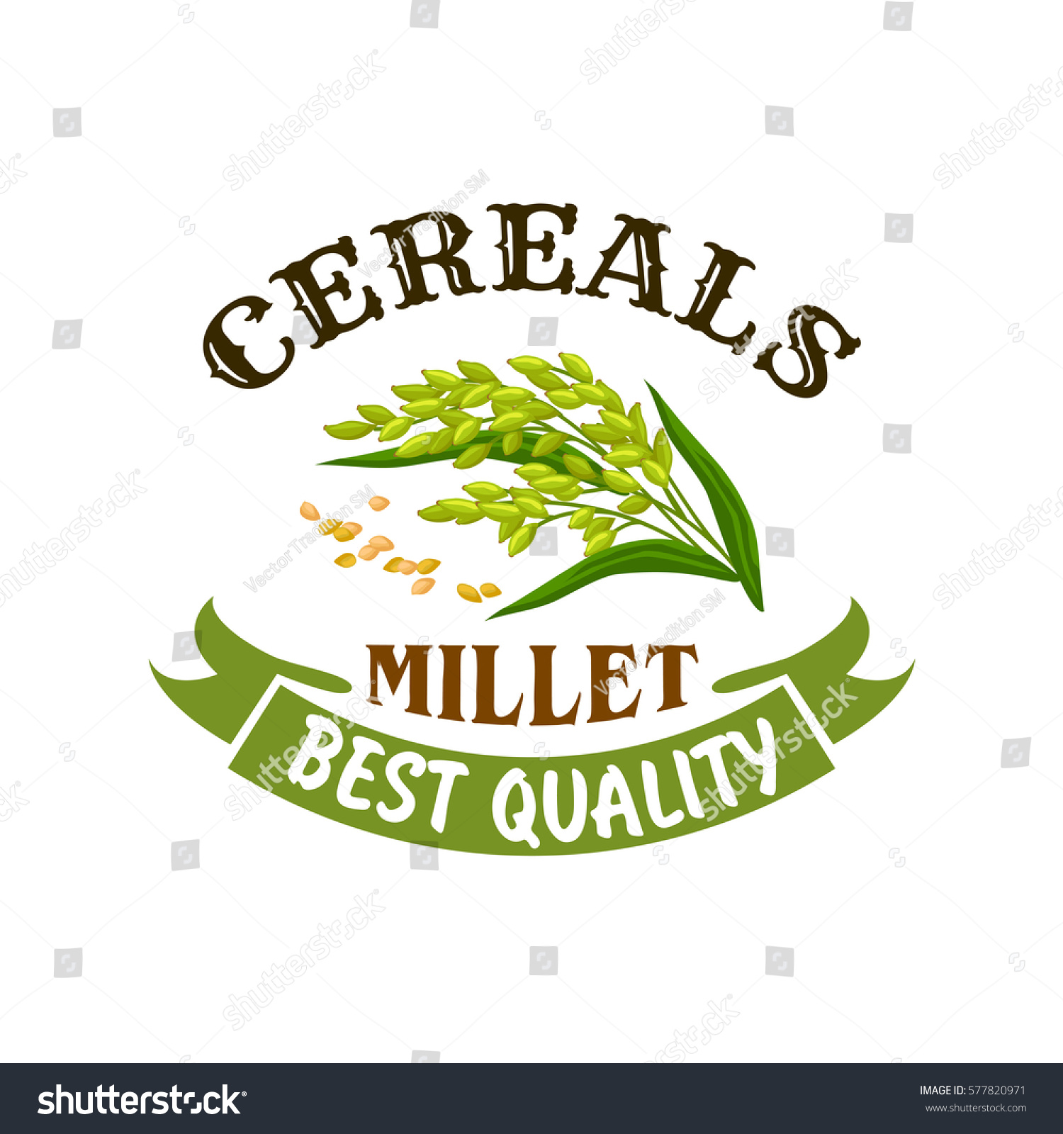 Millet Vector Icon Cereal Seed Plant Stock Vector 577820971 Shutterstock