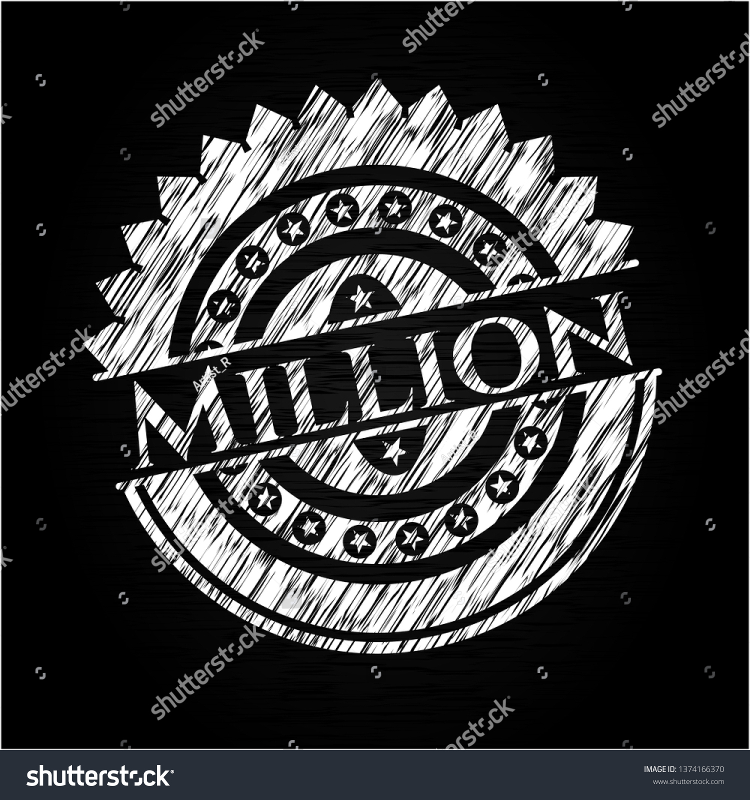 Million Chalk Emblem Written On Blackboard Stock Vector (Royalty Free ...