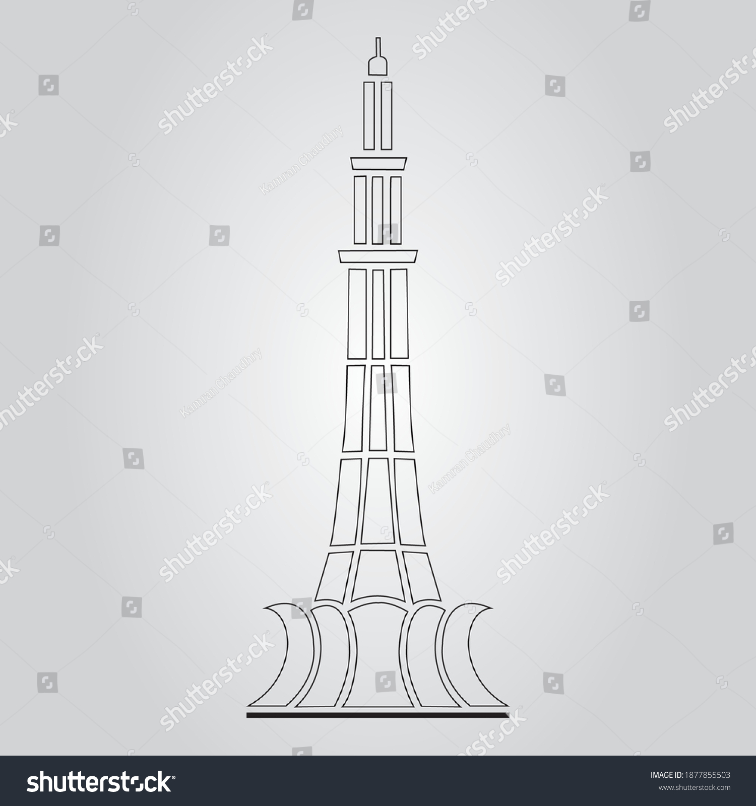 Minar E Pakistan Line Art Vector: เวกเตอร์สต็อก (ปลอดค่าลิขสิทธิ์ ...