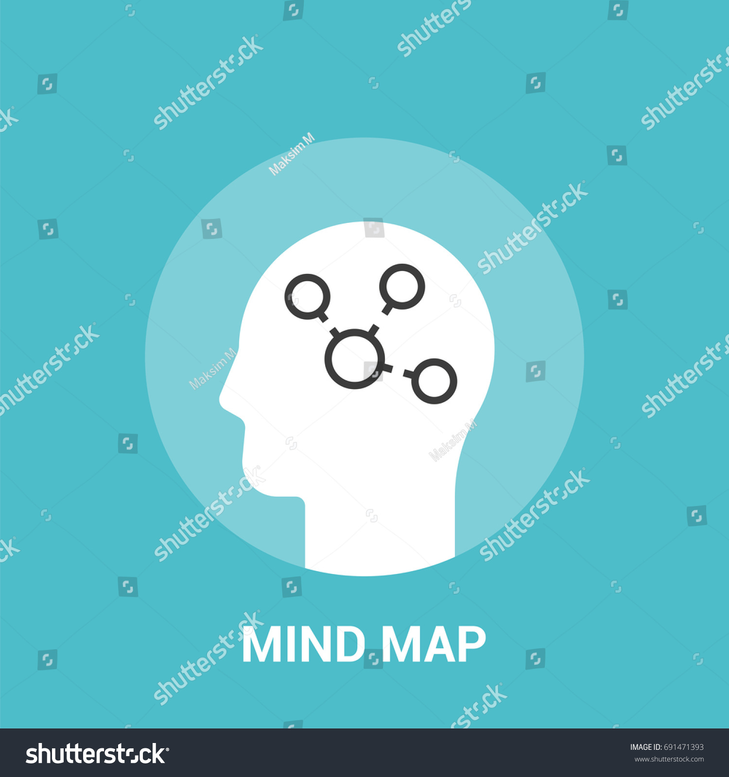 Mind Map Human Head Vector Illustration: เวกเตอร์สต็อก (ปลอดค่า ...