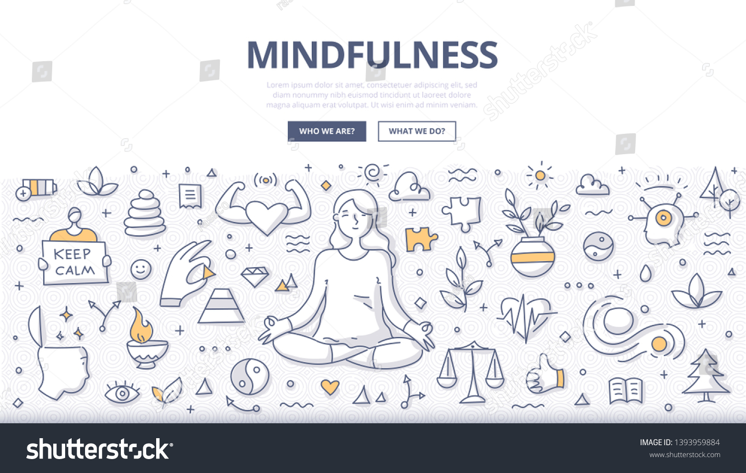 Mindfulness Meditation Concept Woman Meditates Relaxing Stock Vector ... Mindfulness Meditation Concept Woman Meditates Relaxing Stock Vector ...