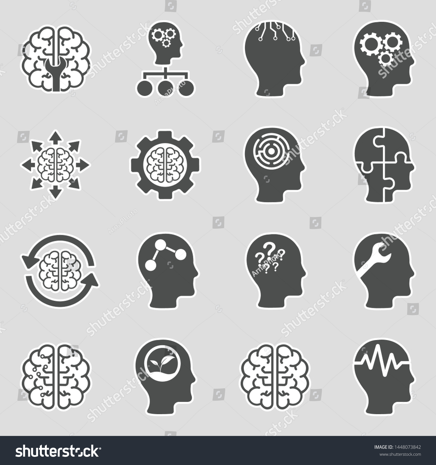 Mindset Icons Sticker Design Vector Illustration Stock Vector (Royalty ...