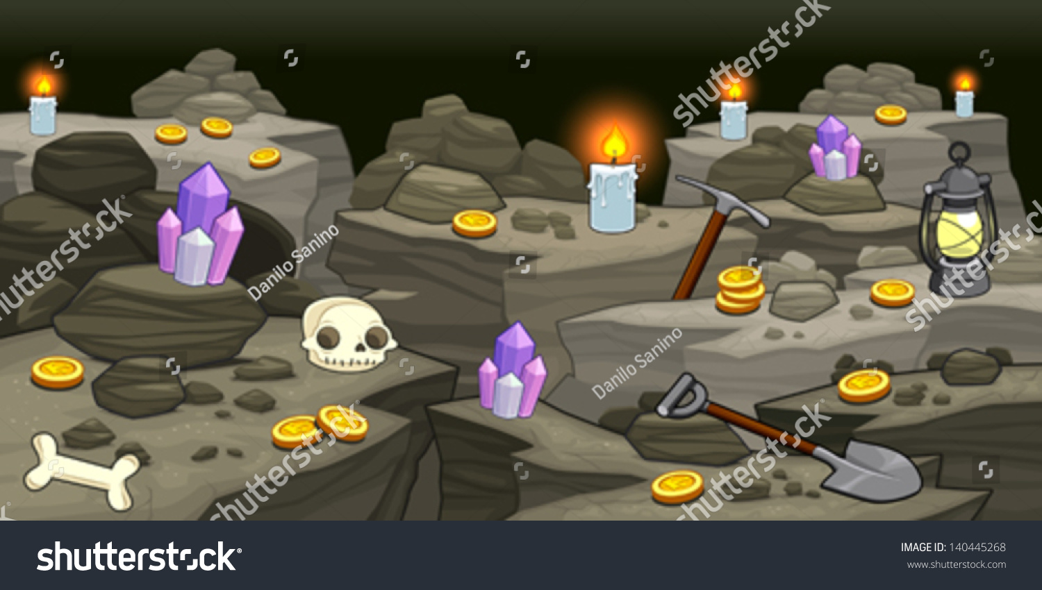 Mine Objects Cartoon Vector Illustration Stock Vector (Royalty Free ...