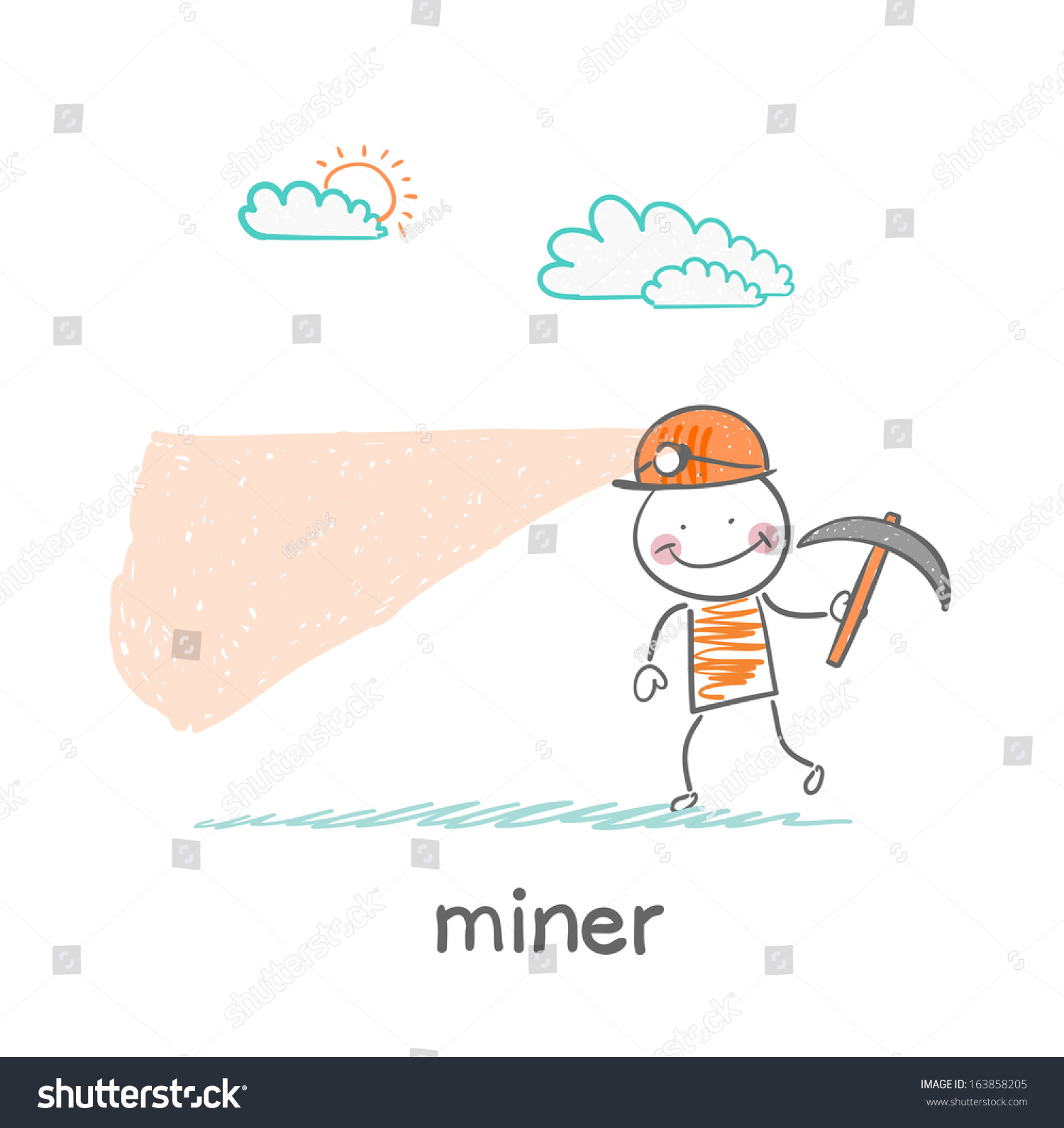 Miner Looking Minetaly Stock Vector (Royalty Free) 163858205 | Shutterstock
