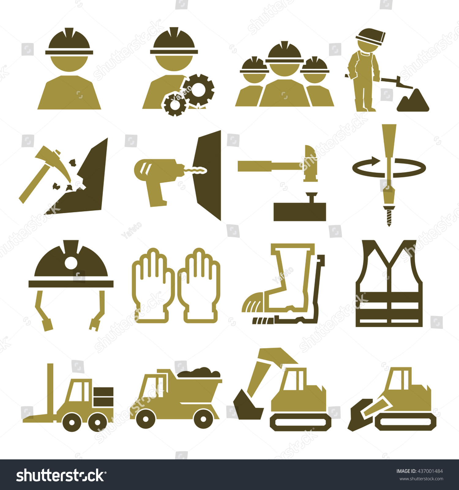 Miners Icon Set Stock Vector (Royalty Free) 437001484