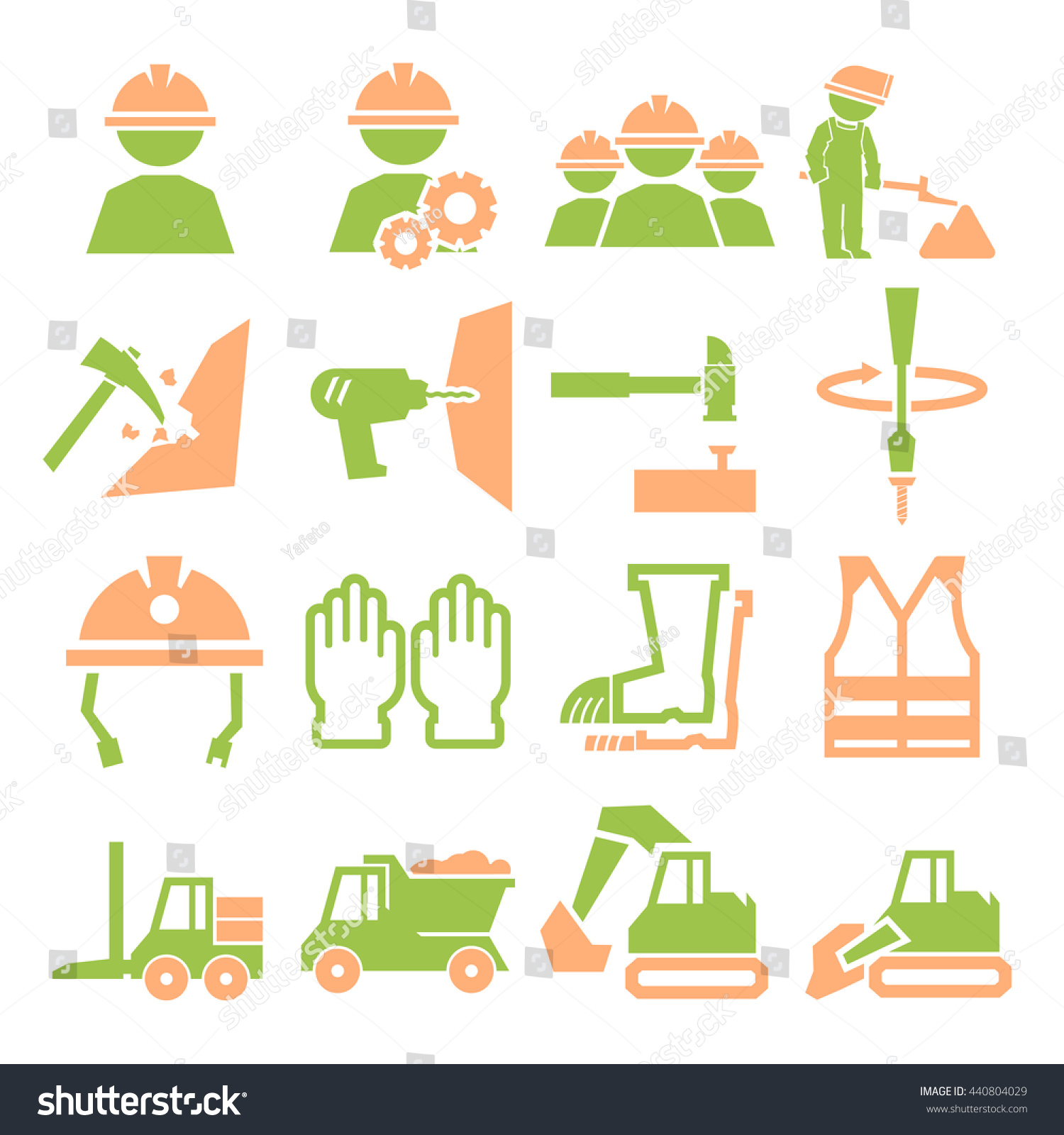 Miners Icon Set Stock Vector (Royalty Free) 440804029