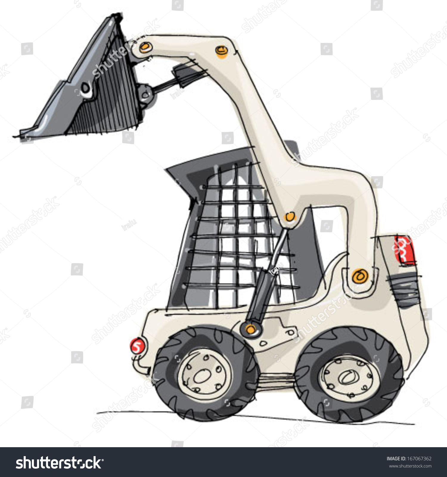 Mini Excavator Cartoon Stock Vector (Royalty Free) 167067362