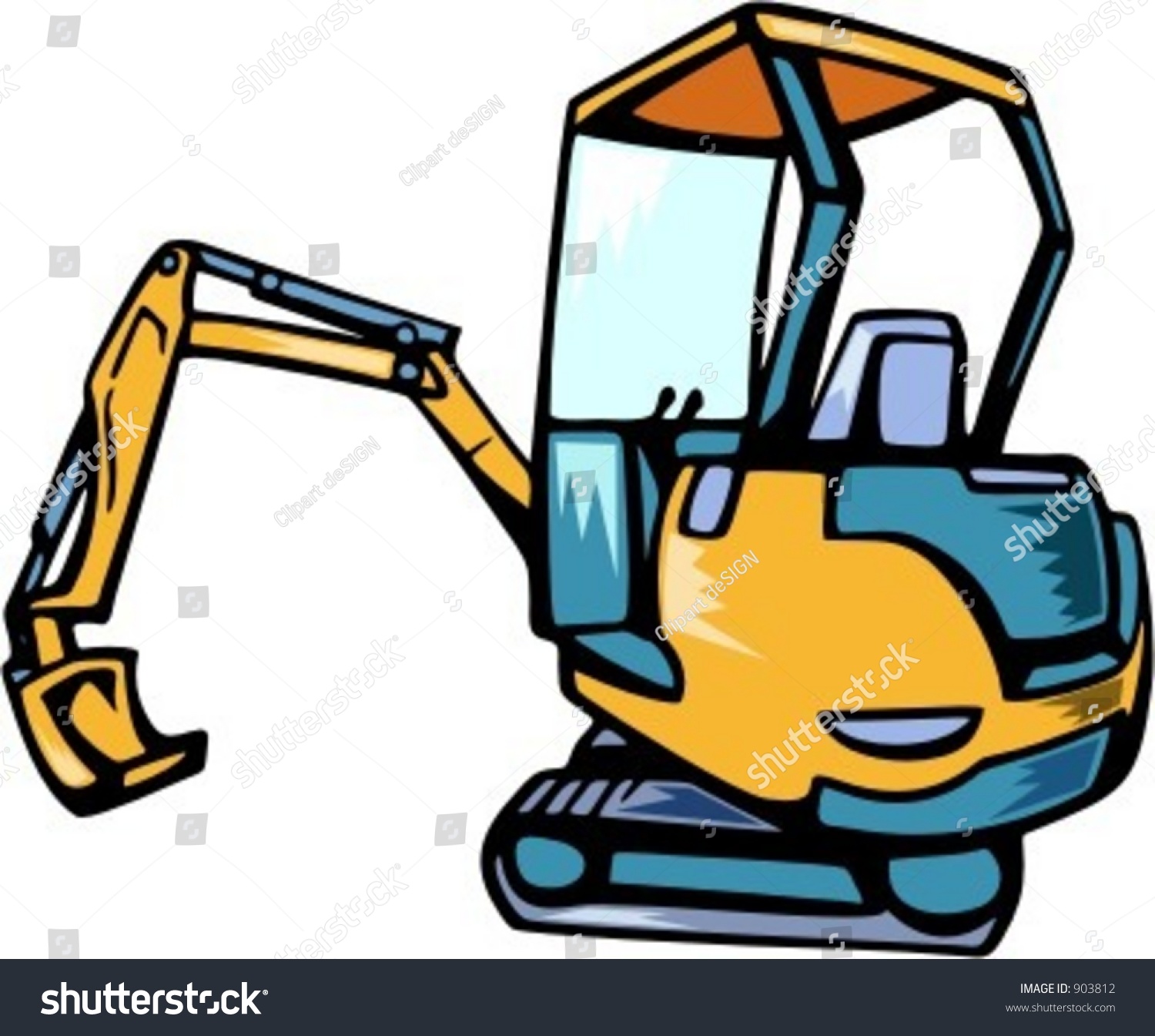 Mini Excavator Vector Illustration Stock Vector (Royalty Free) 903812 ...