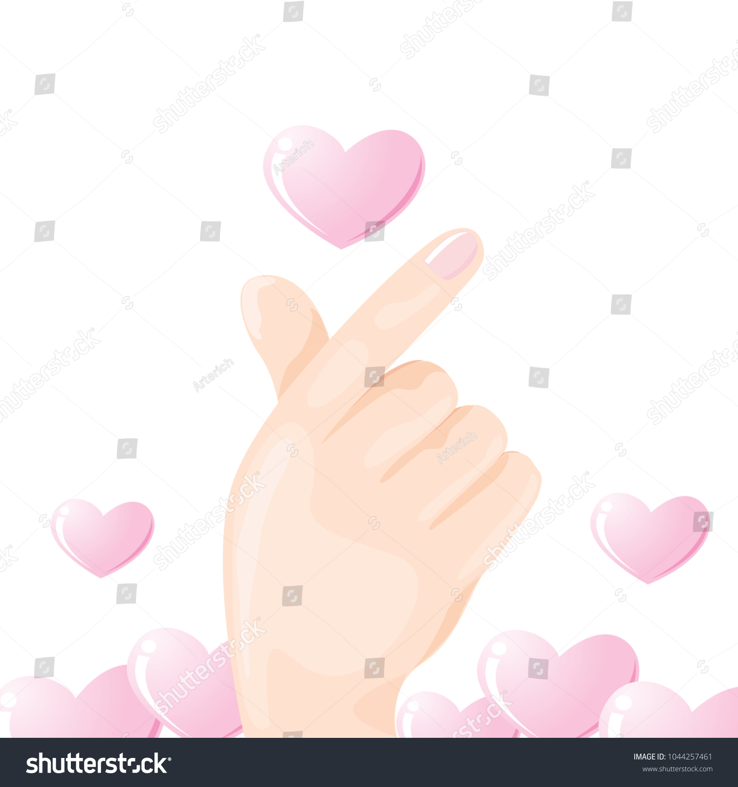 Mini Heart Finger Stock Vector (Royalty Free) 1044257461