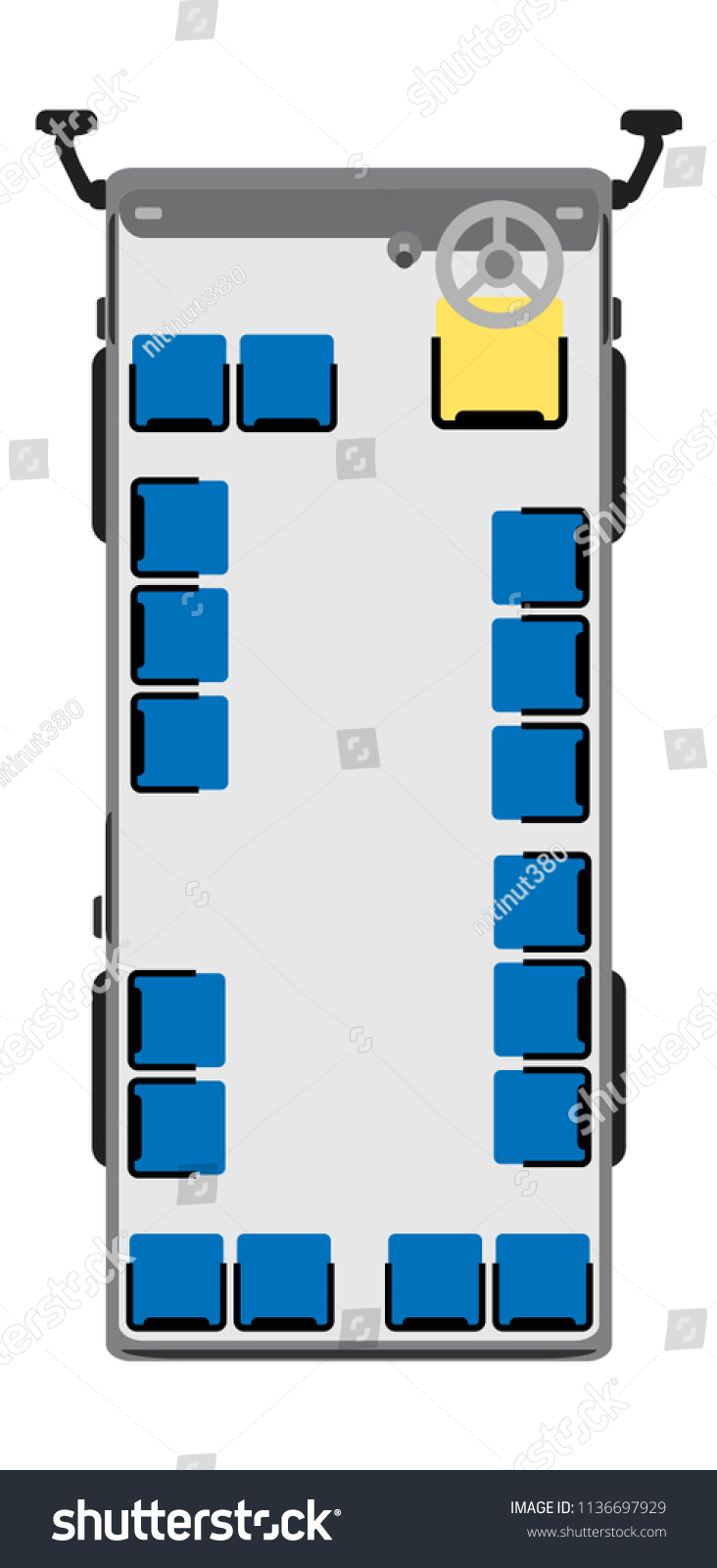 Mini Passenger Bus Seat Map Vector: เวกเตอร์สต็อก (ปลอดค่าลิขสิทธิ์ ...