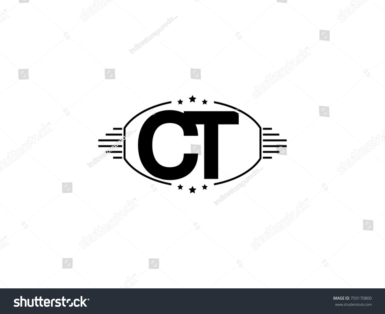 Minimal Black Vector Initial Ct Logo Stock Vector (Royalty Free ...