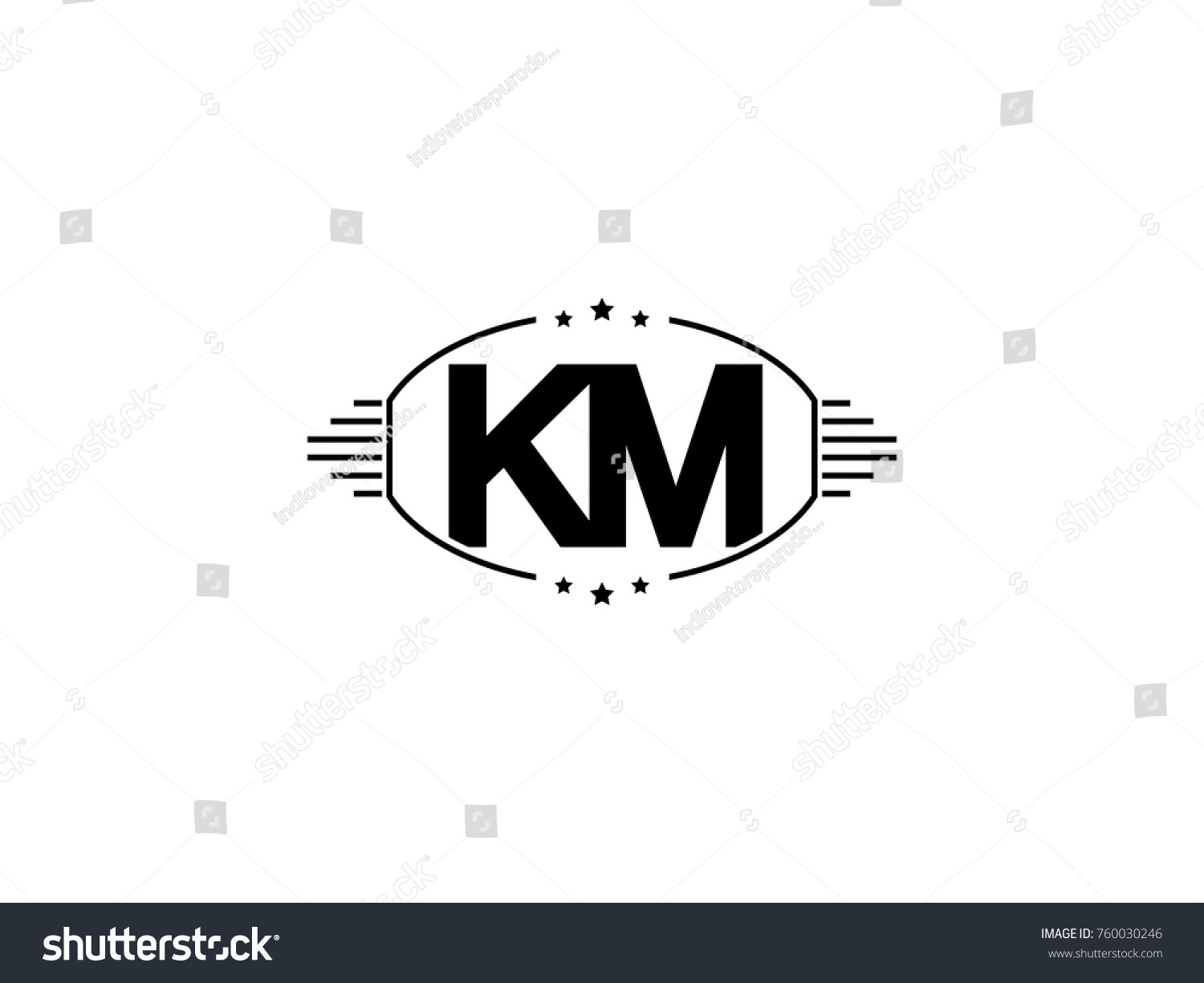 Minimal Black Vector Initial Km Logo Stock Vector (Royalty Free ...