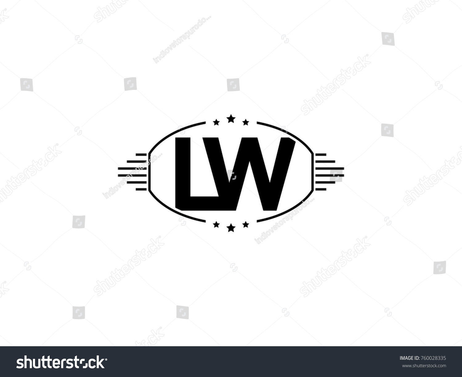 Minimal Black Vector Initial Lw Logo: vector de stock (libre de ...
