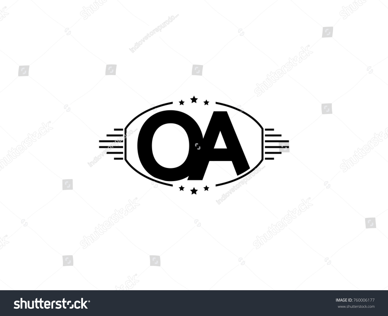 Minimal Black Vector Initial Oa Logo Stock Vector (Royalty Free ...