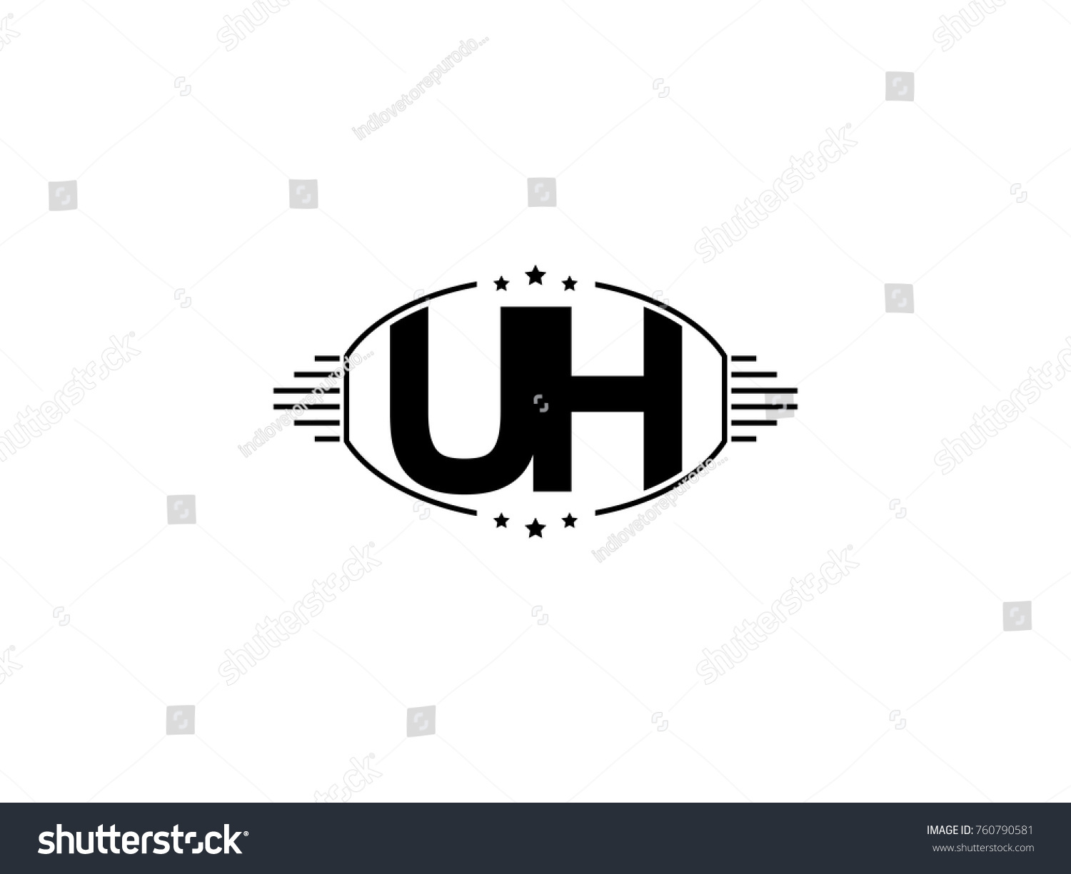 Minimal Black Vector Initial Uh Logo Stock Vector (Royalty Free ...