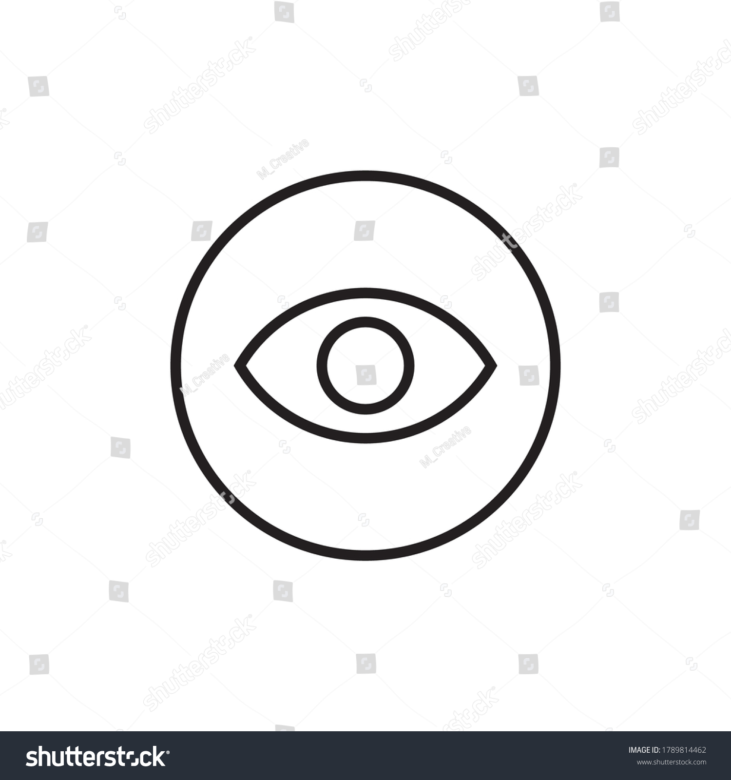 Minimal Eye Vector Icon Logo Design Stock Vector (Royalty Free) 1789814462
