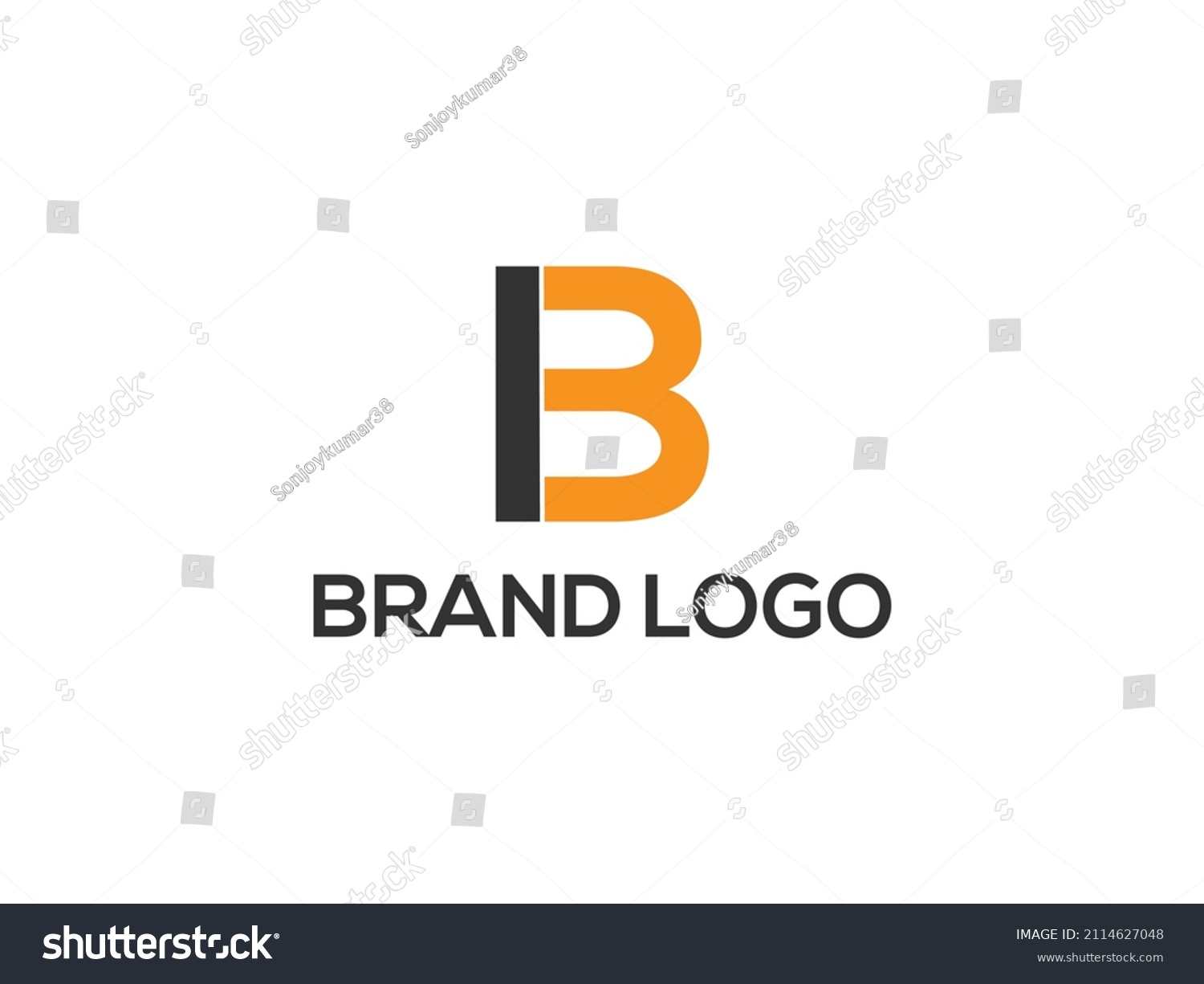 Minimal Flat B Letter Square Logo Stock Vector (Royalty Free ...