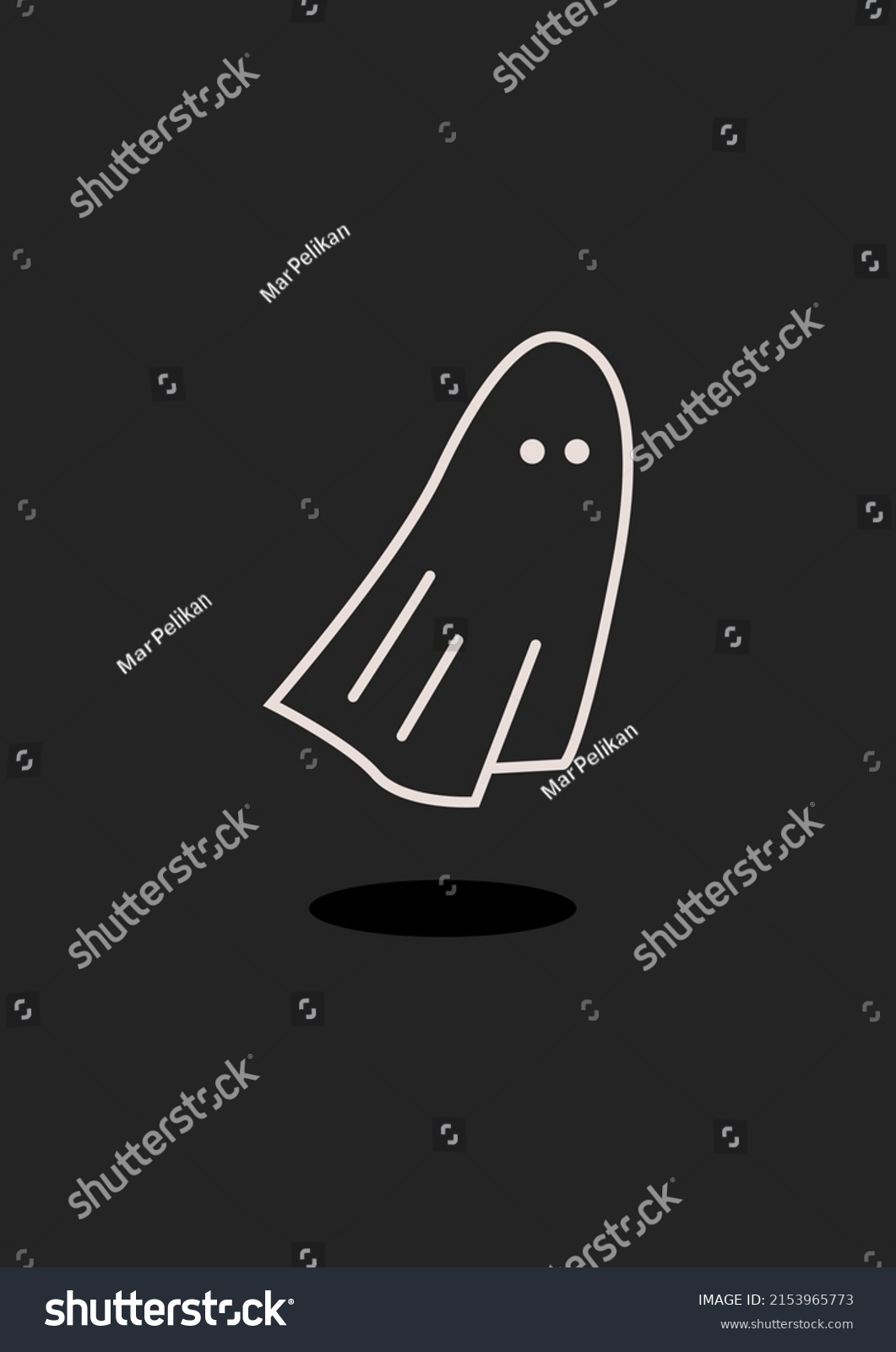 Minimal Ghost Illustration Shadow Stock Vector (Royalty Free ...