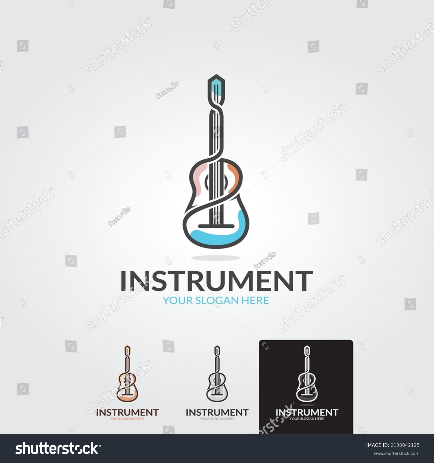 Minimal Guitar Logo Template Vector Stock Vector (Royalty Free ...