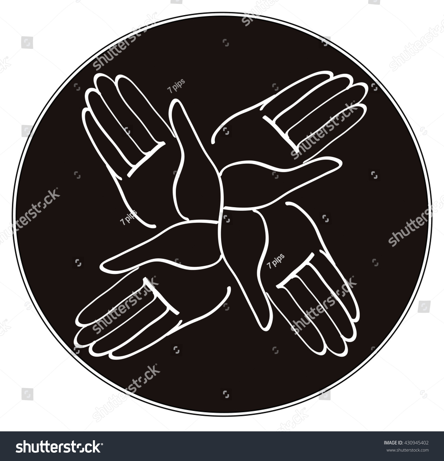 Vektor Stok Minimal Hands Together Symbol Vector (Tanpa Royalti ...