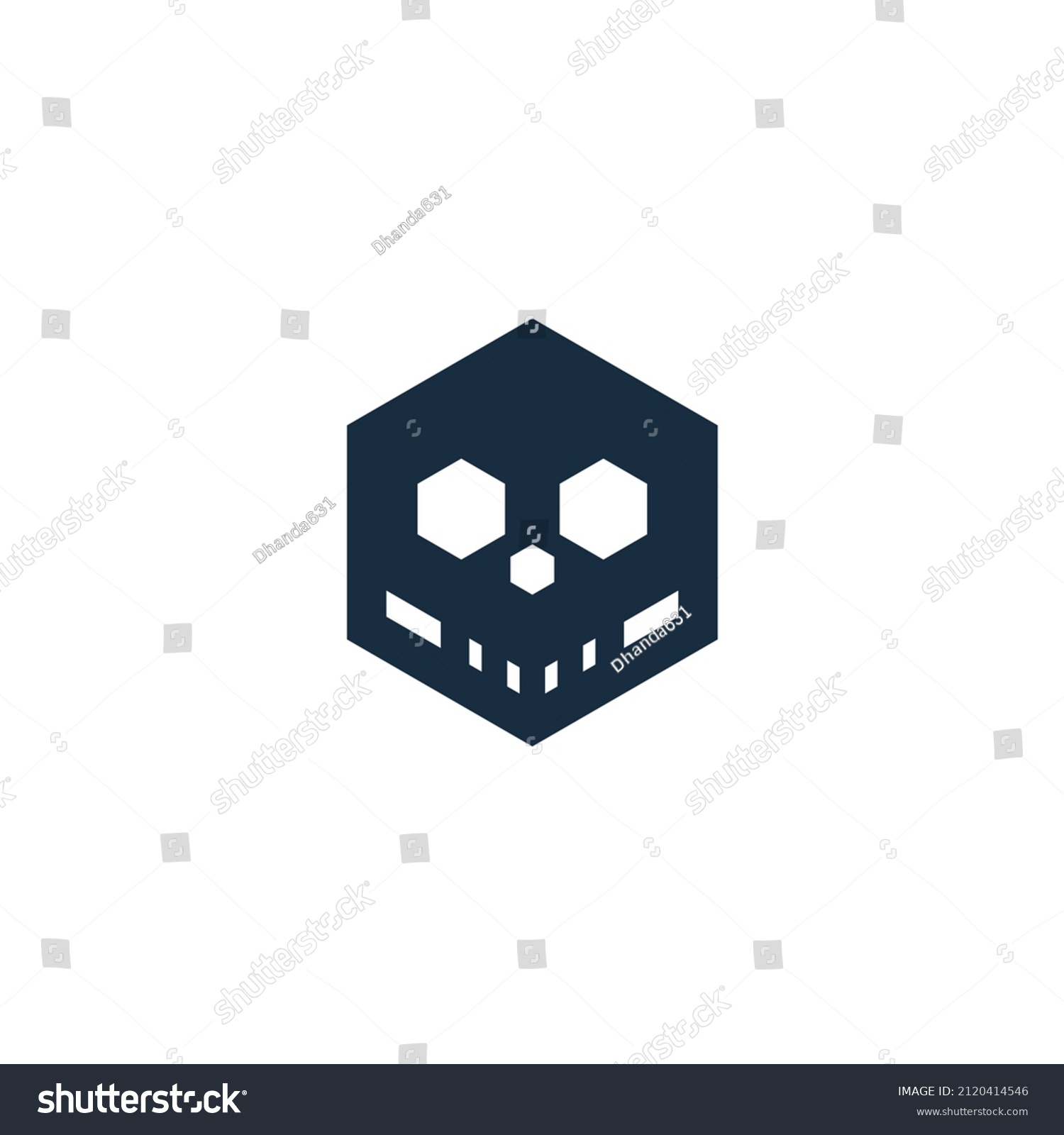 Minimal Hexagon Skull Logo Vector Stock Vector (Royalty Free ...
