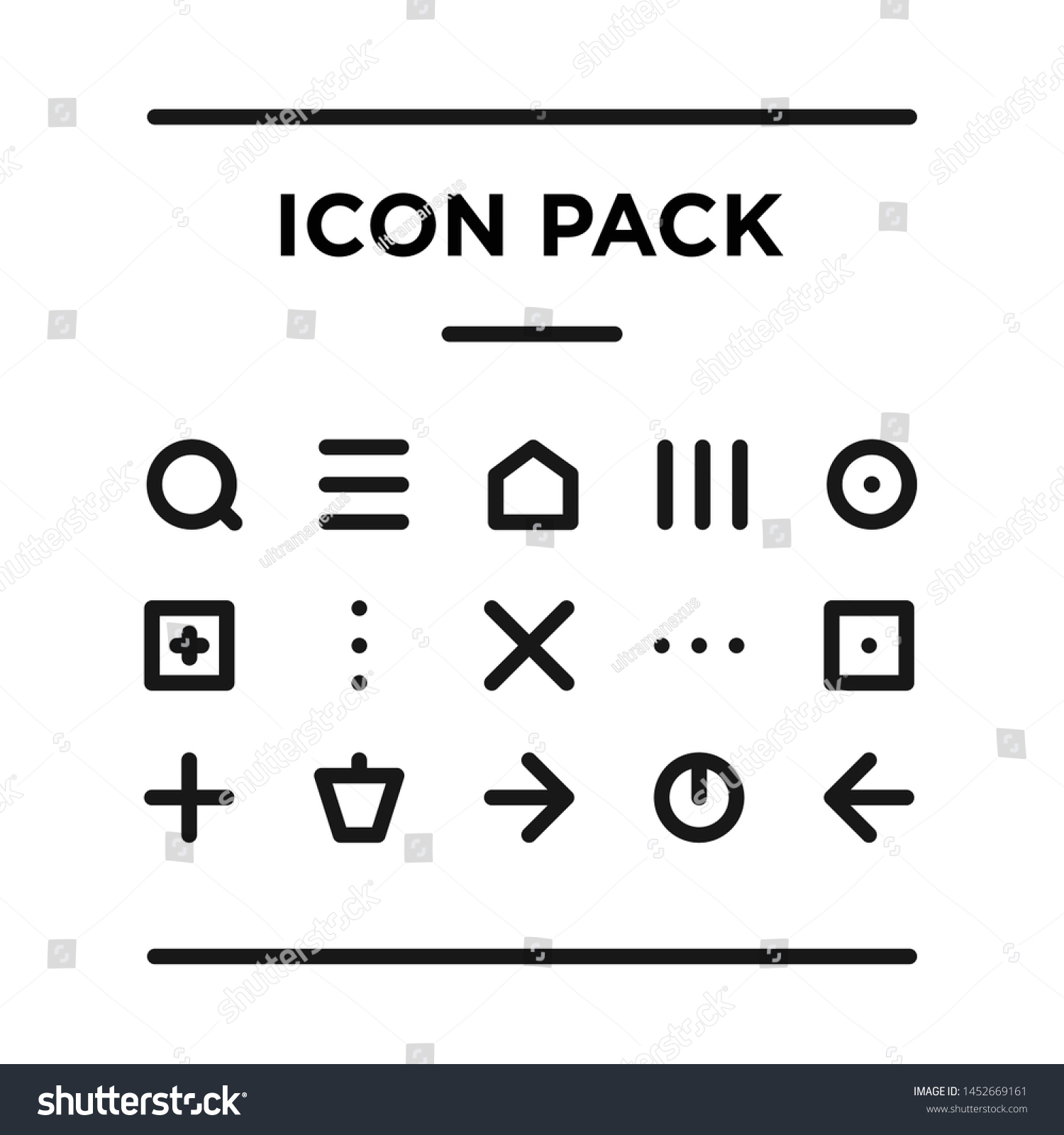 Minimal Icon Pack Line Set Stock Vector (Royalty Free) 1452669161 ...