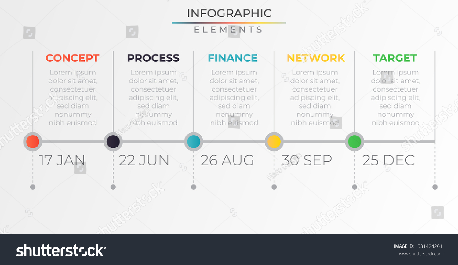 Minimal Infographics Timeline 5 Thin Line Stock Vector (Royalty Free ...