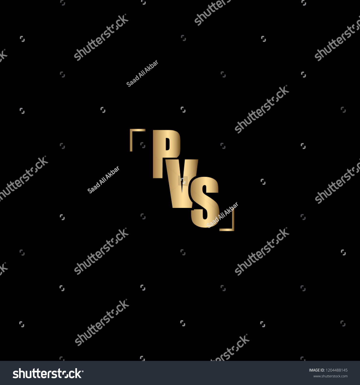 Minimal Letter Pvs Logo Design Outstanding Stock Vector Royalty Free