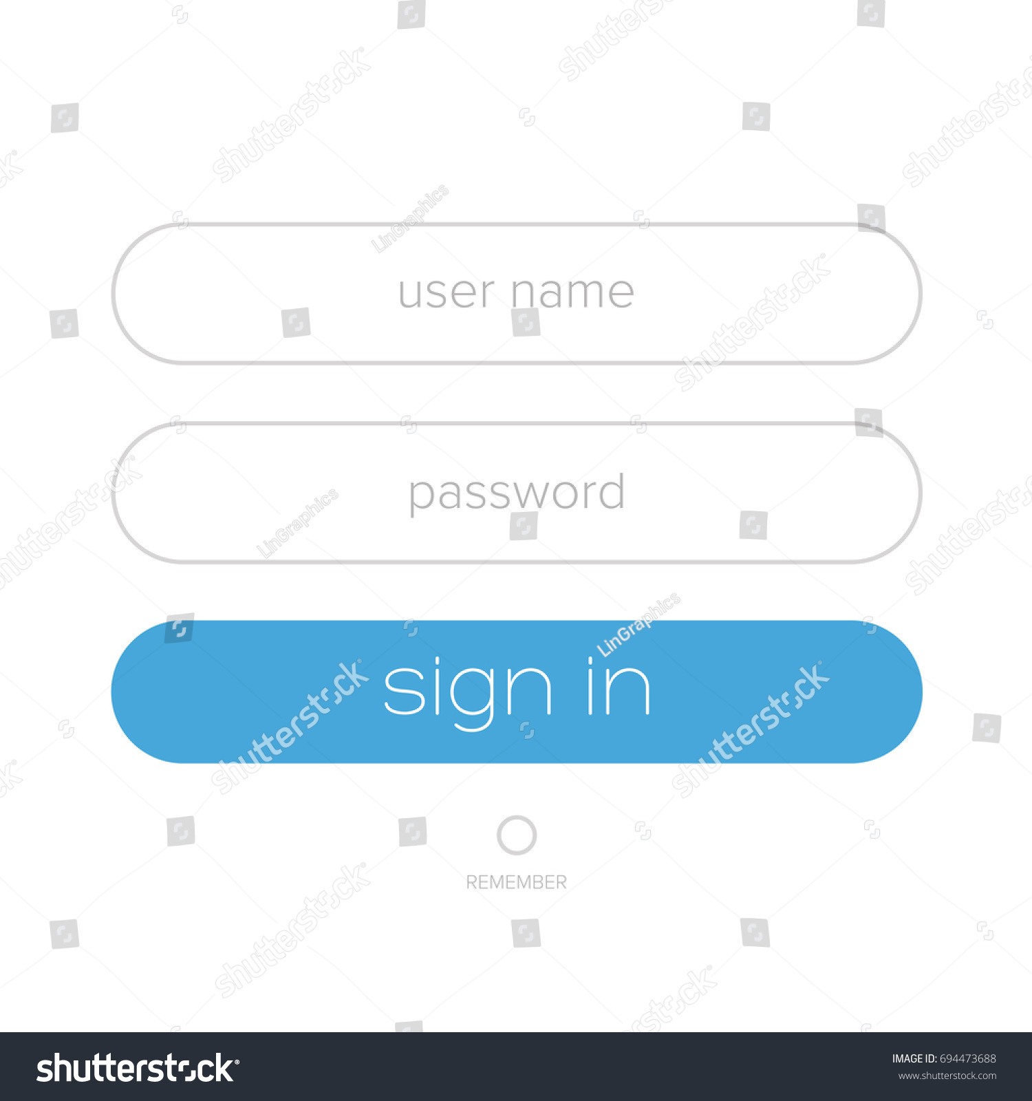Minimal Login Form Template Stock Vector (Royalty Free) 694473688 ...