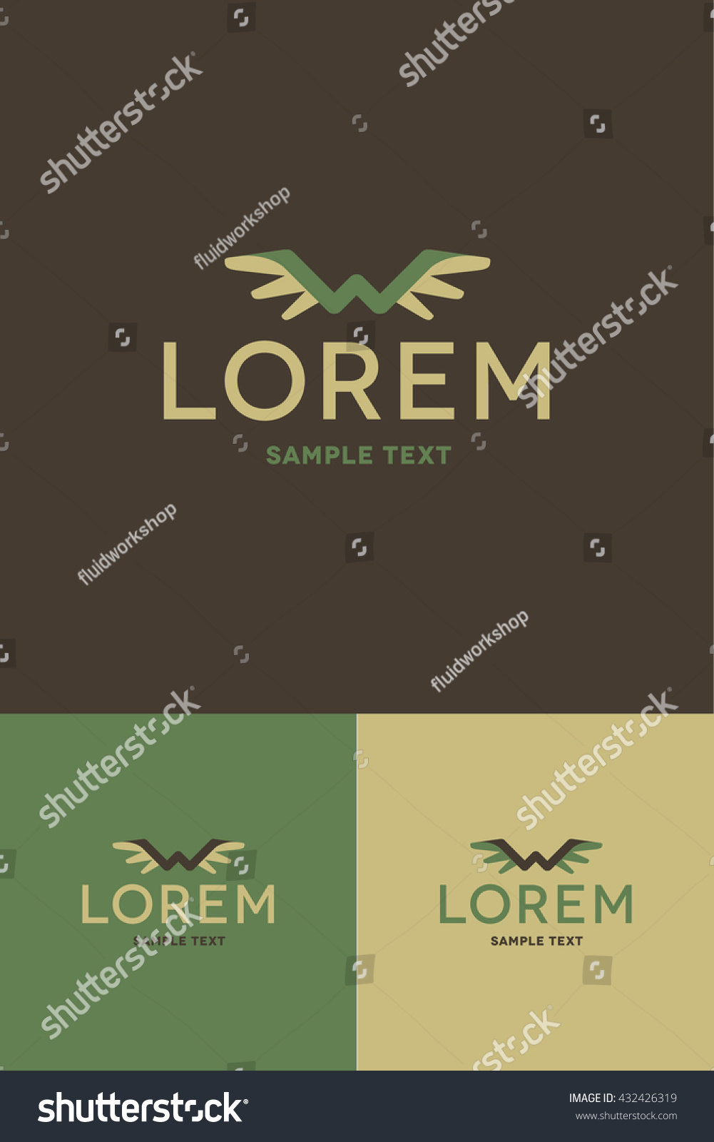 Minimal Logo Wing: vector de stock (libre de regalías) 432426319