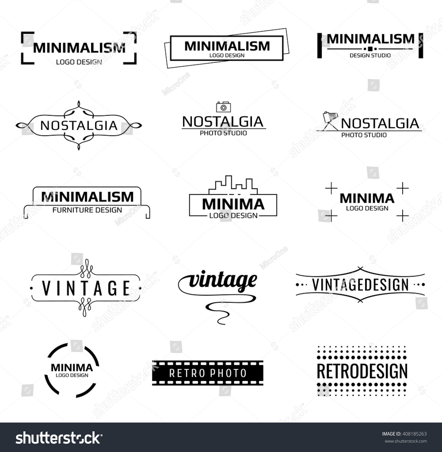 Minimal Modern Vector Logos Minimal Line 스톡 벡터(로열티 프리) 408185263 ...
