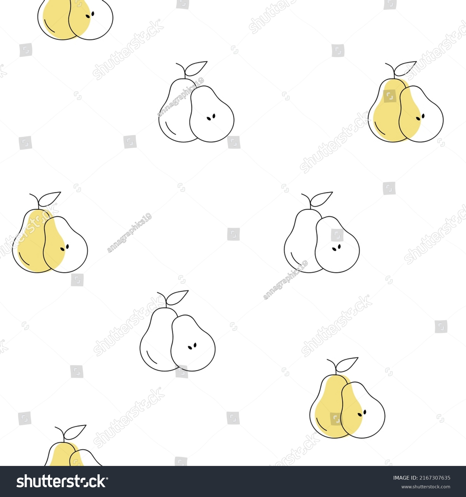 Minimal Pear Icons Pattern Yellow Spots Stock Vector (Royalty Free ...