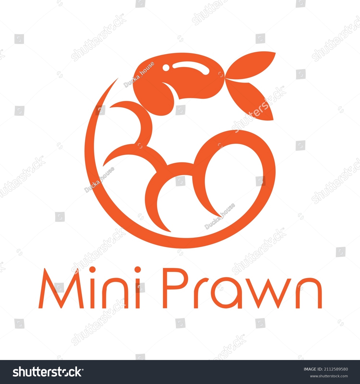 Minimal Prawn Logo Concept Vector Illustration Stock Vector (Royalty ...
