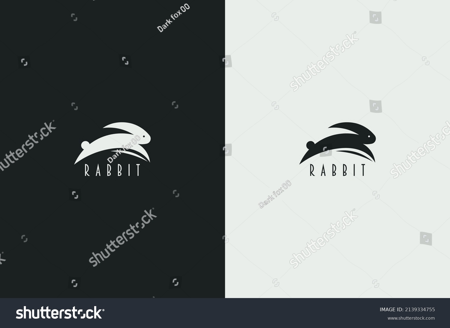 Minimal Rabbits Bunny Hare Logo Design Stock Vector (Royalty Free ...