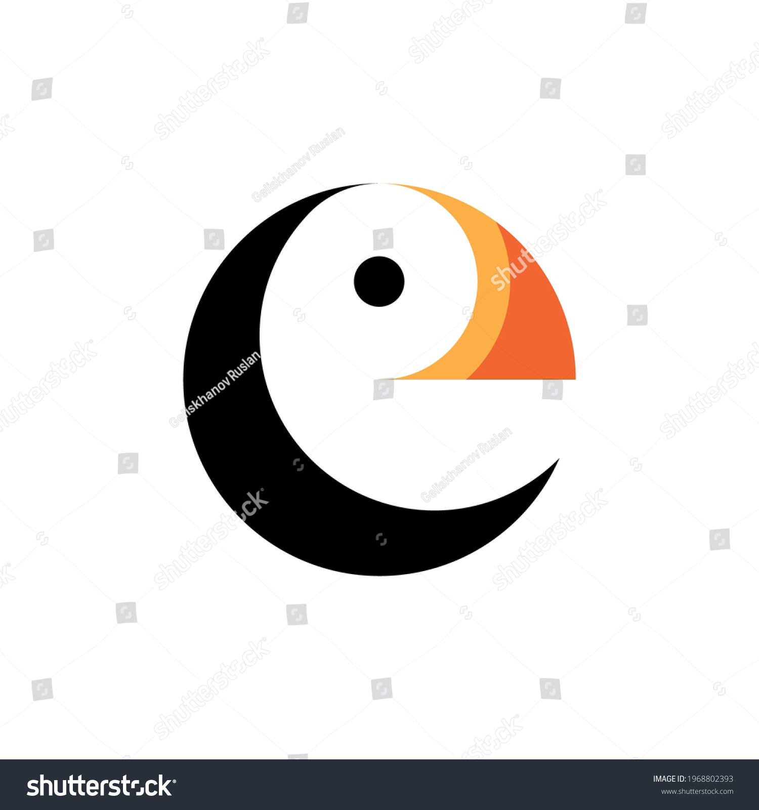 Minimal Simple Puffin Bird Logo Vector Stock Vector (Royalty Free ...